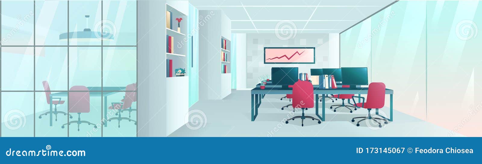 Vector of a Modern Office Interior Stock Vector - Illustration of room ...