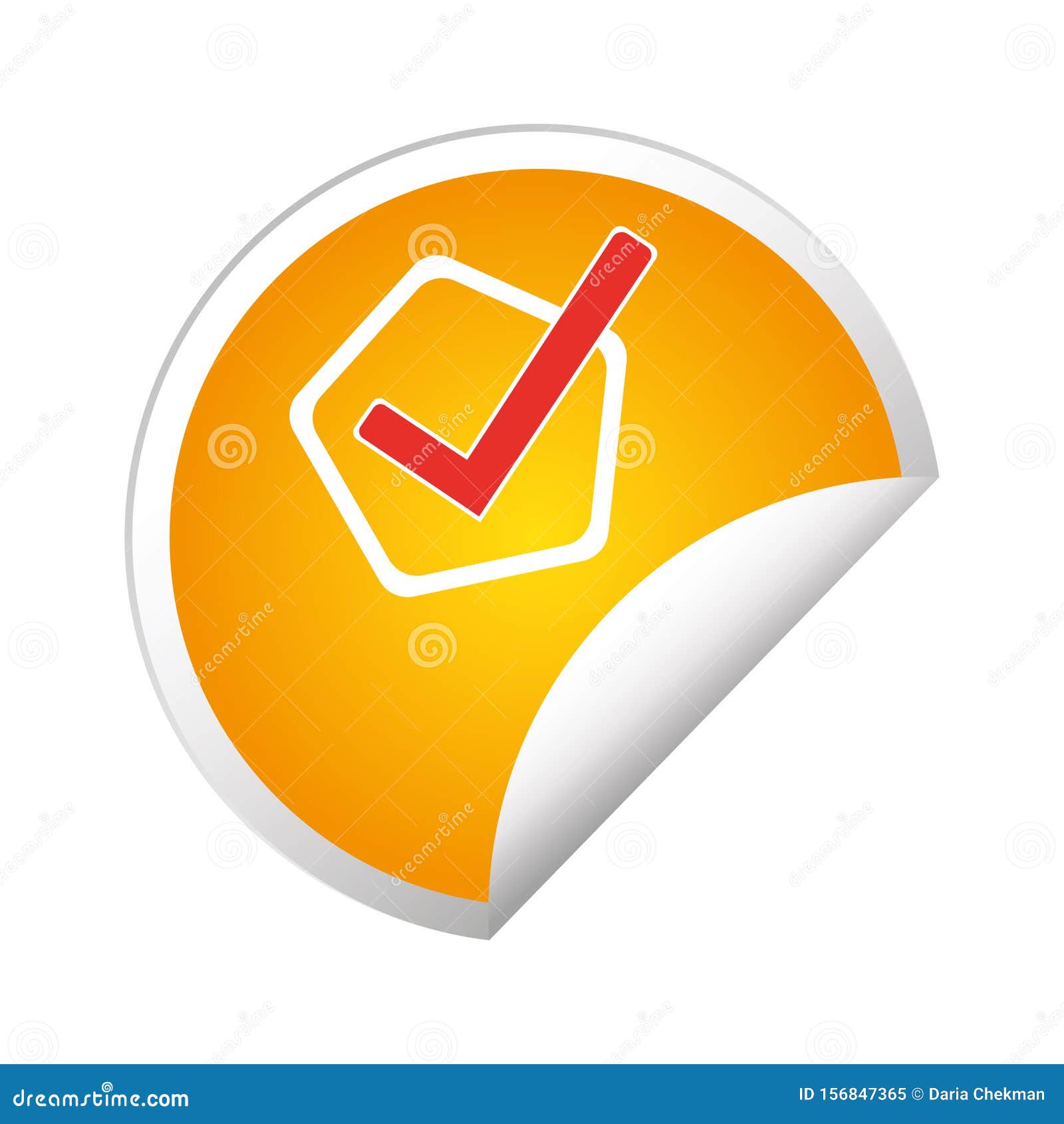 Vector Modern Orange Golden Check Mark Icon Isolated on White ...