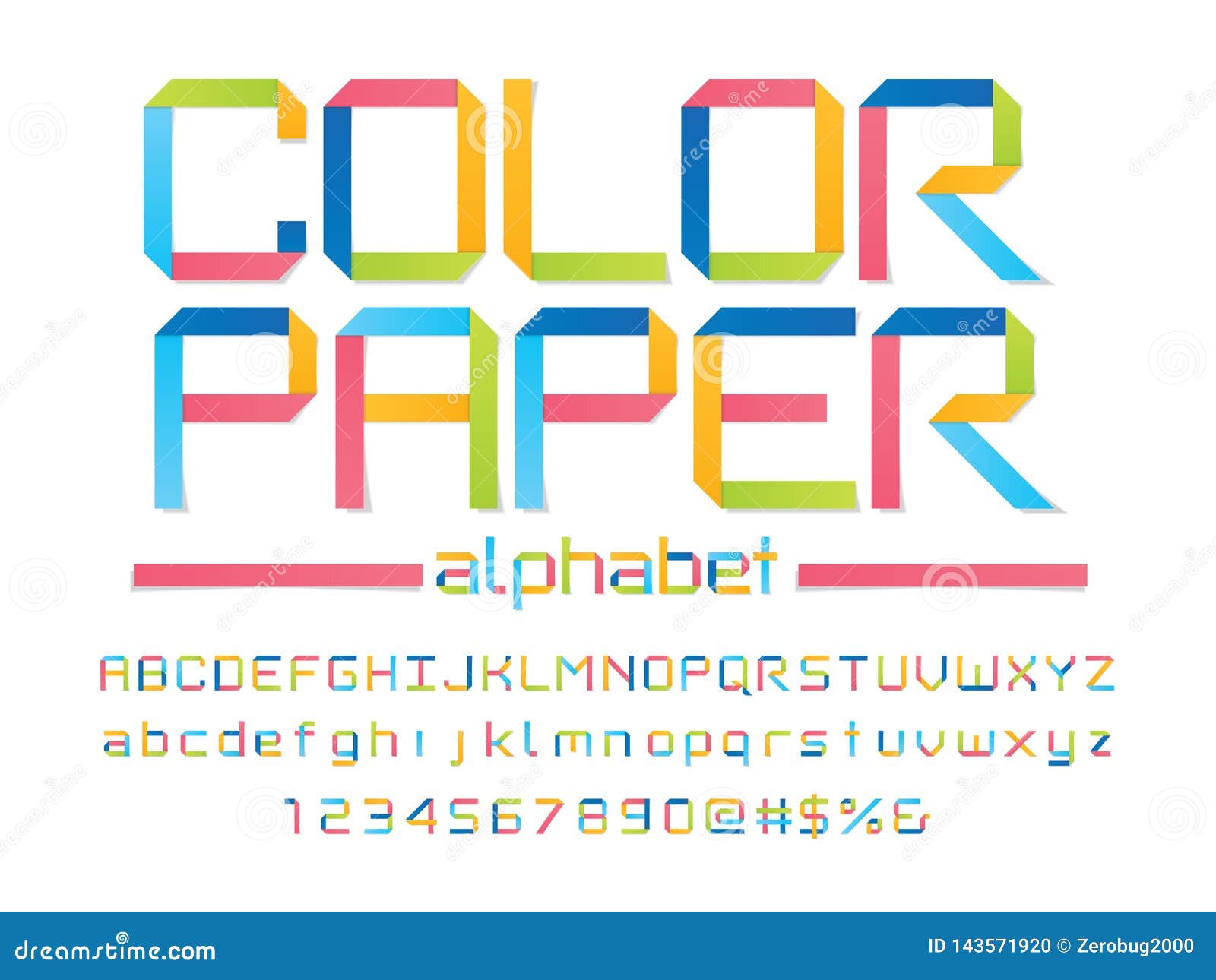 Paper font stock vector. Illustration of craft, font - 143571920