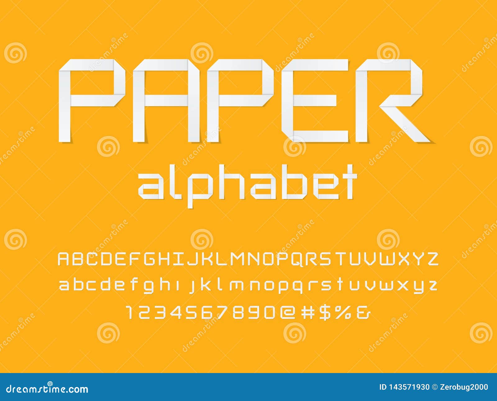 Paper font stock vector. Illustration of element, symbol - 143571930
