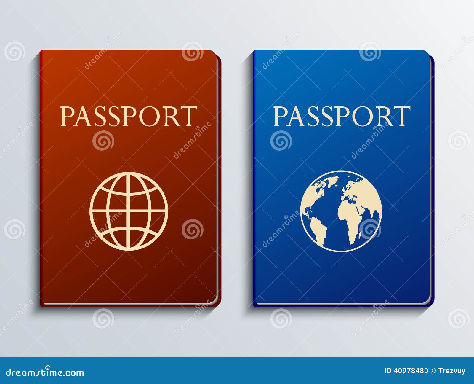 Vector Modern Passports Set. Stock Vector - Illustration of immigration ...