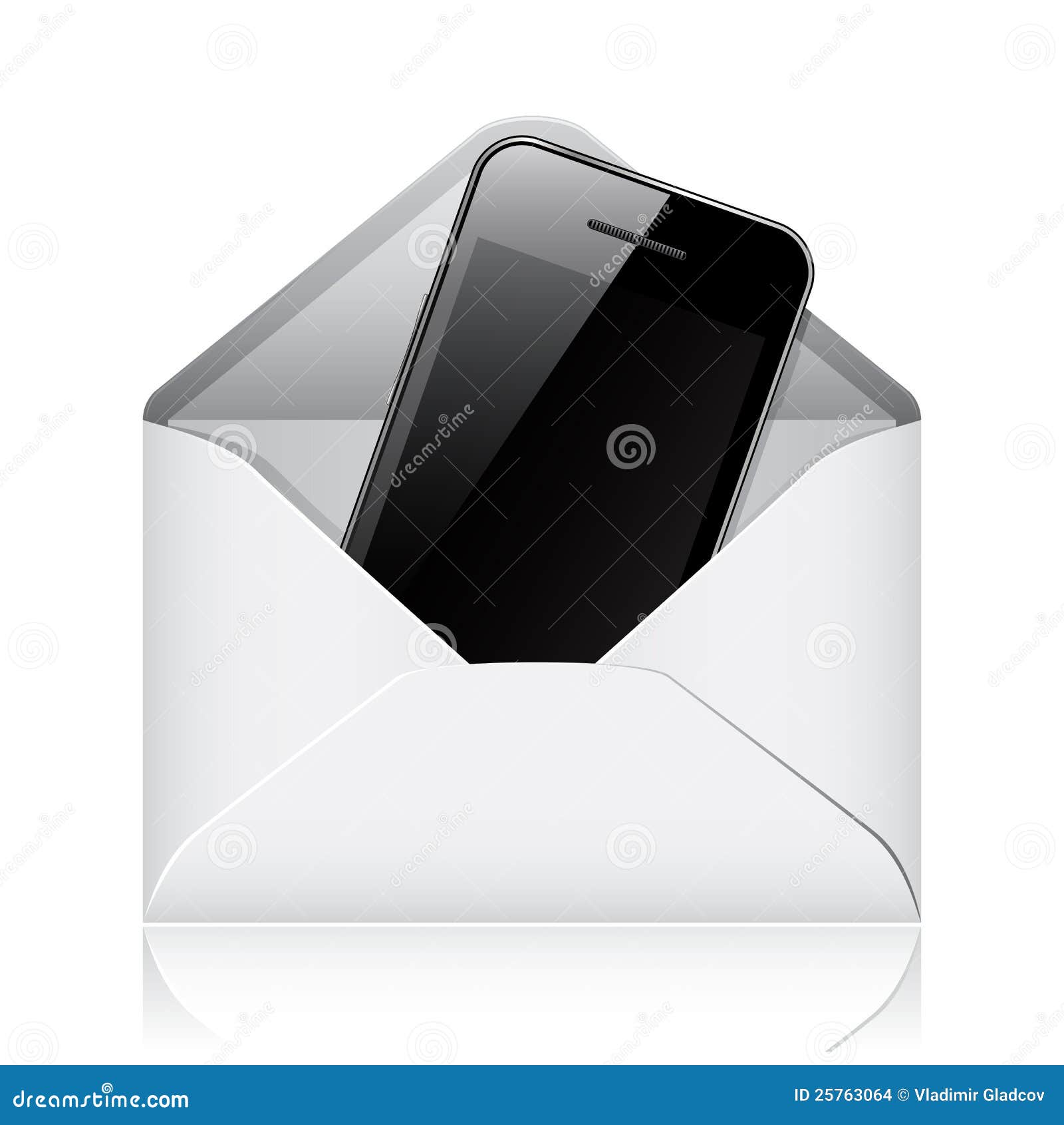 Vector Modern Phone in Envelope Stock Vector - Illustration of personal ...