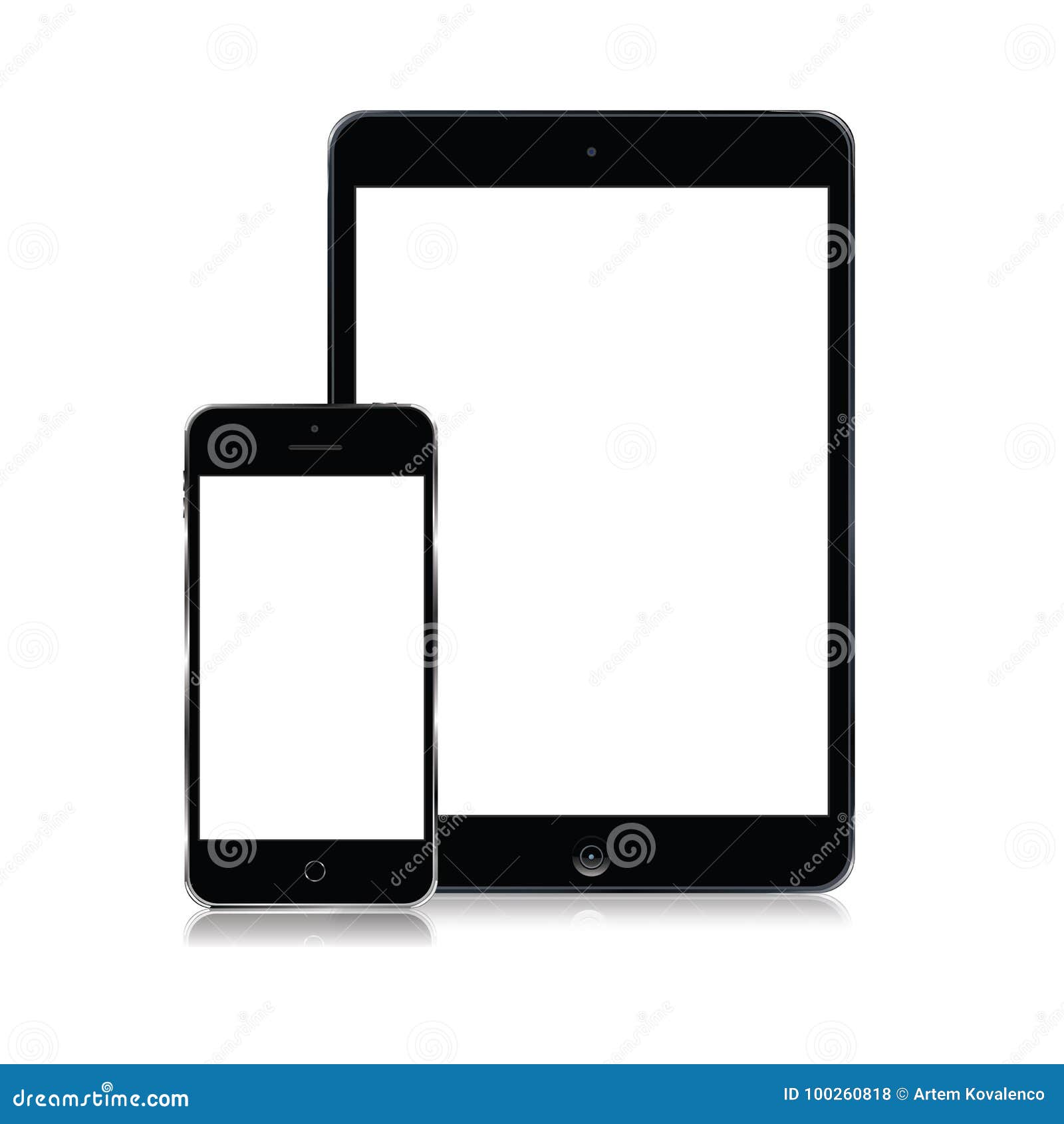 Vector modern phone tablet stock vector. Illustration of modern - 100260818