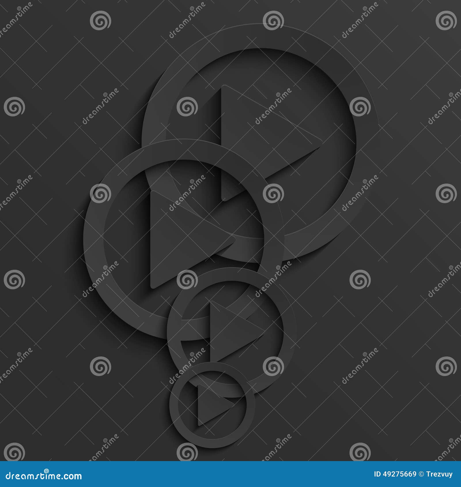 Modern Play Button In The Style Of 80-90 Years In Halftone. Flat Vector ...