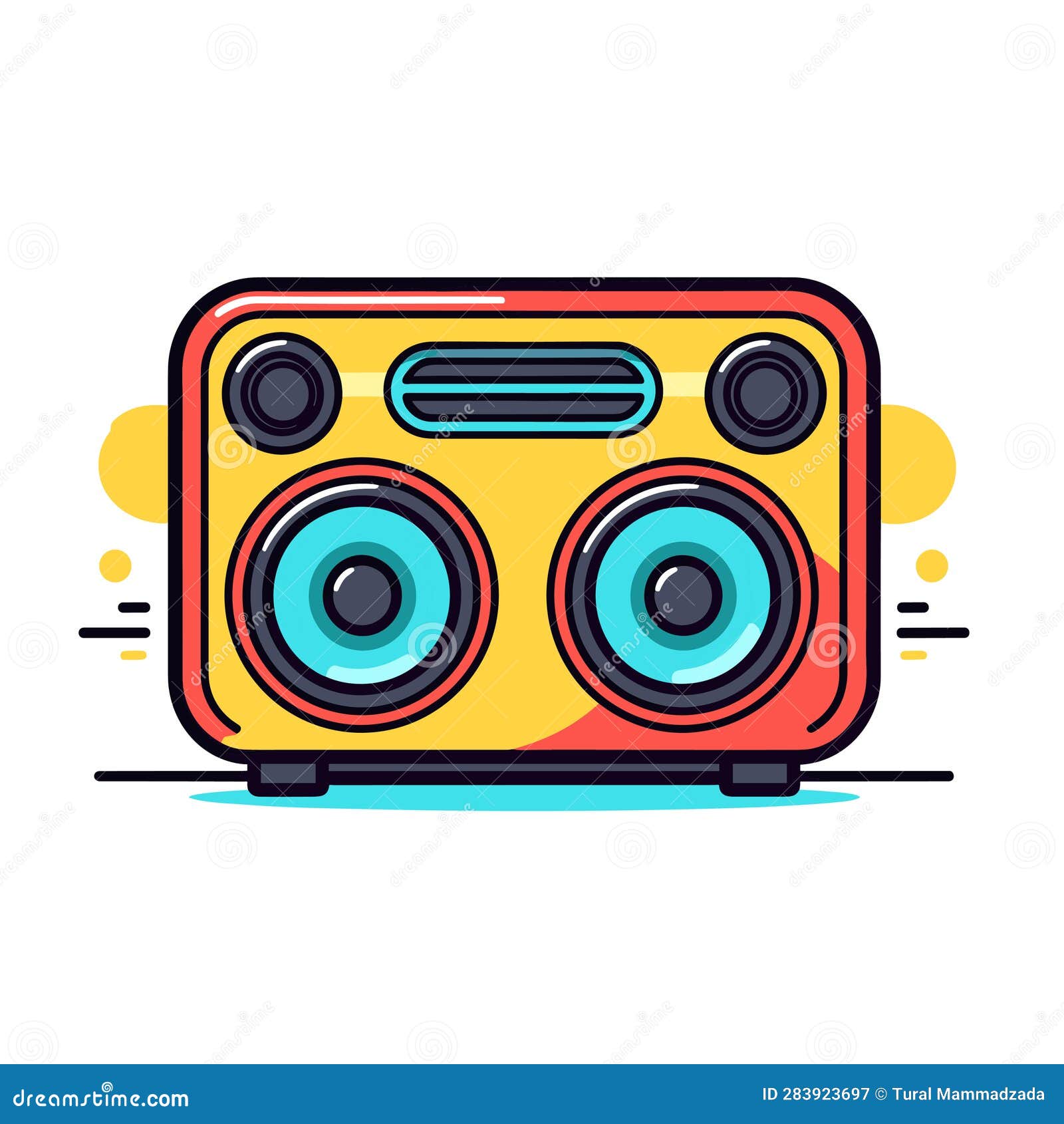 Vector of a Modern Radio with Built-in Speakers in a Minimalist Design ...