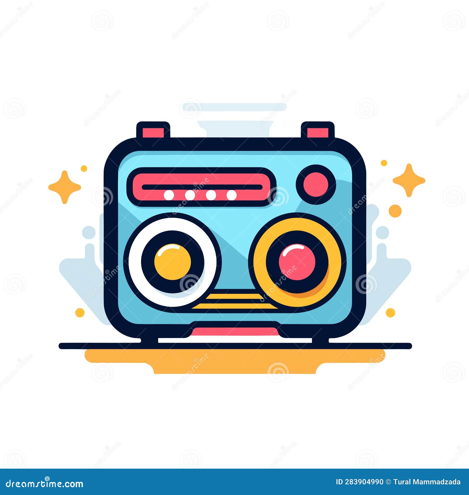 Vector of a Modern Radio with Built-in Speakers Stock Vector ...