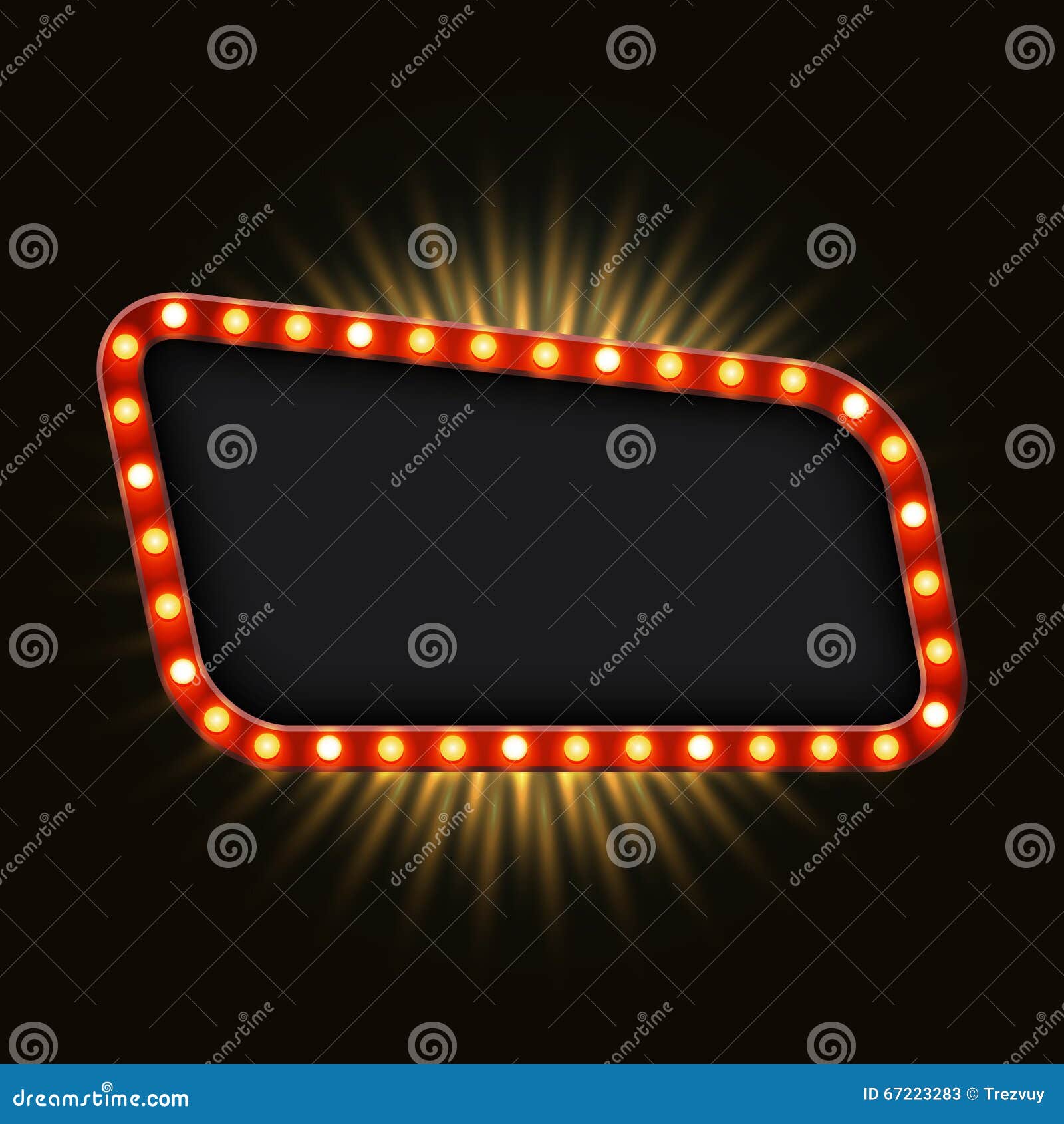 Retro Billboard Vector. Shining Light Sign Board. Realistic Shine Lamp ...