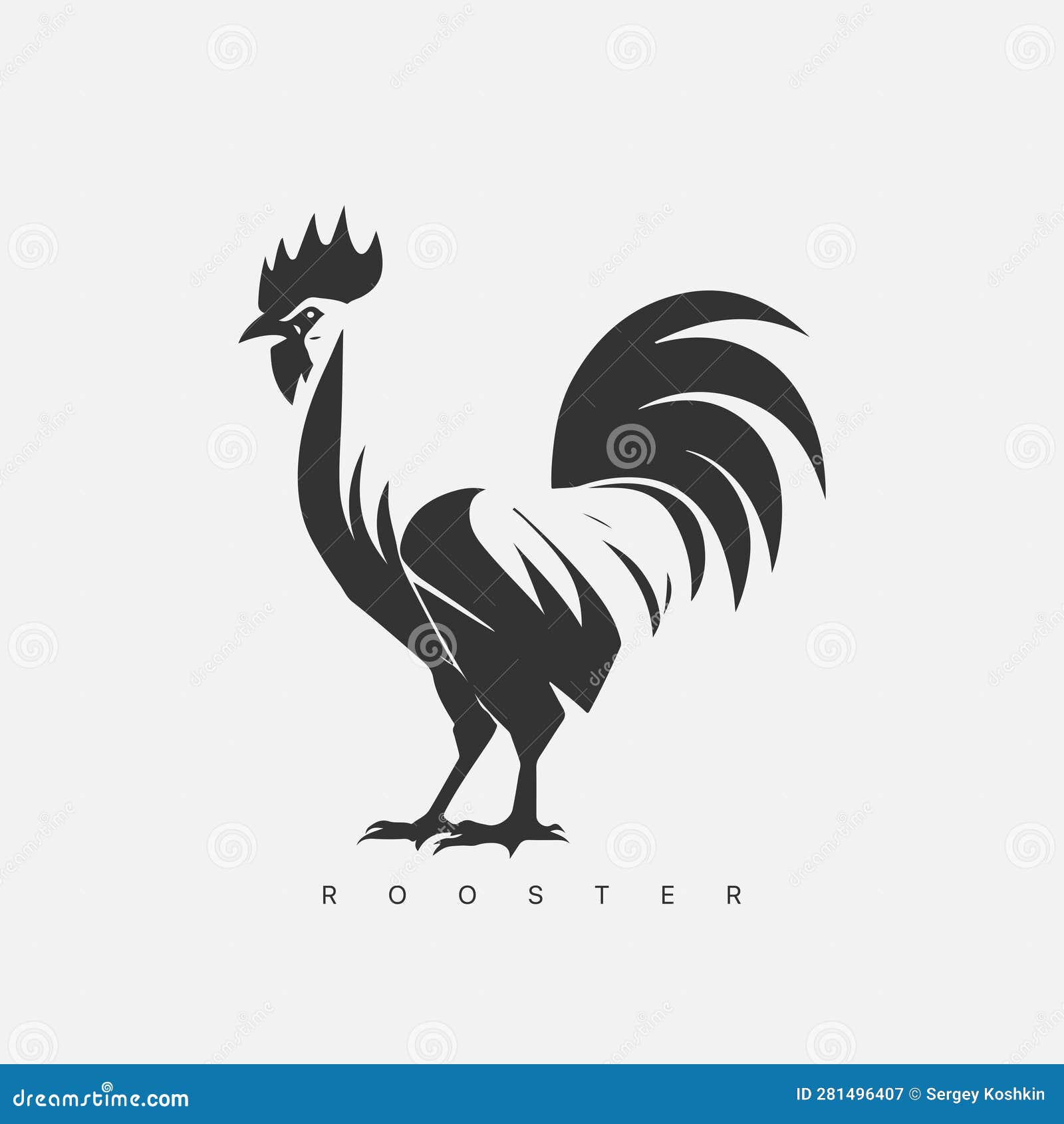 Vector Modern Rooster Logo Template. Stock Vector - Illustration of ...