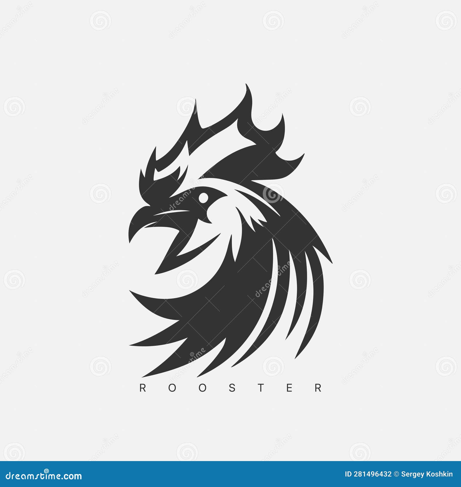 Vector Modern Rooster Logo Template. Stock Vector - Illustration of ...