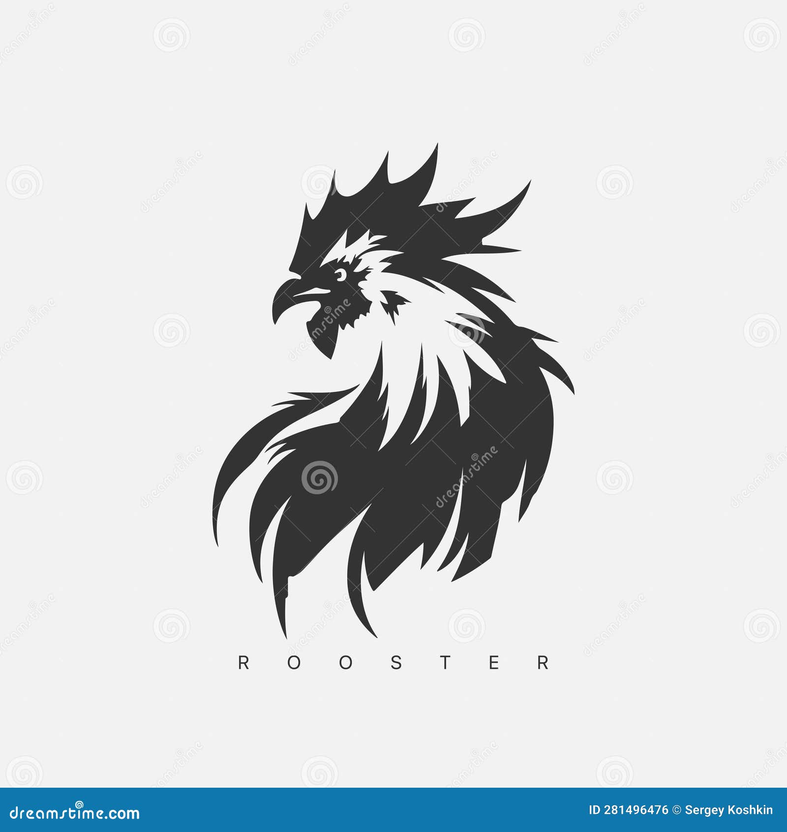 Vector Modern Rooster Logo Template. Stock Vector - Illustration of ...