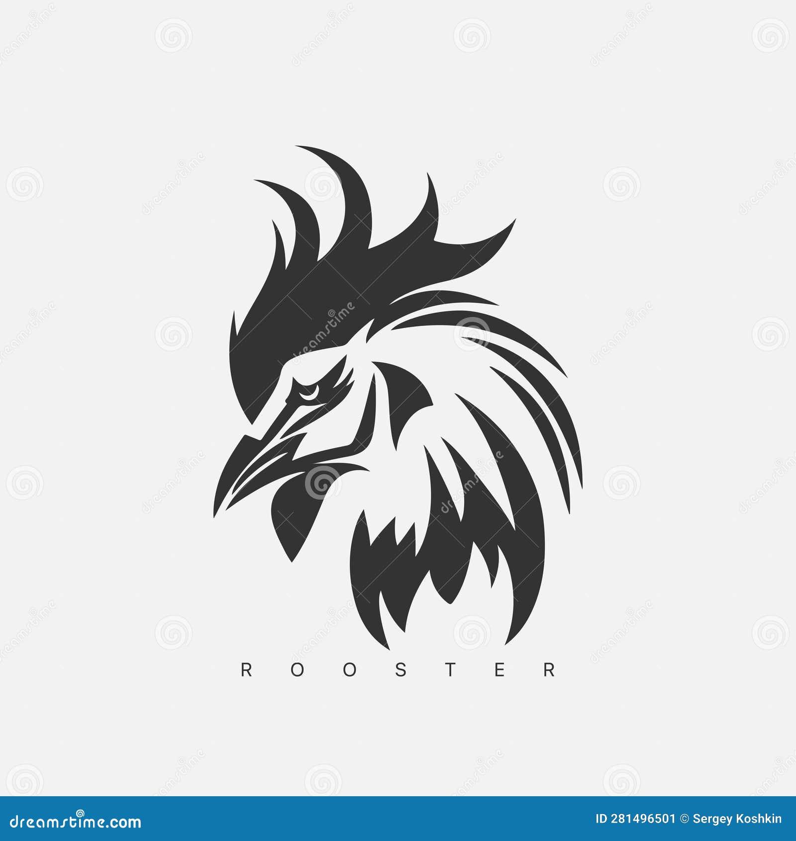Vector Modern Rooster Logo Template. Stock Vector - Illustration of ...