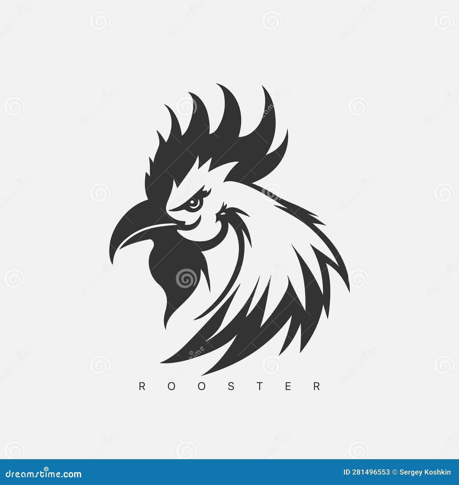 Vector Modern Rooster Logo Template. Stock Vector - Illustration of ...
