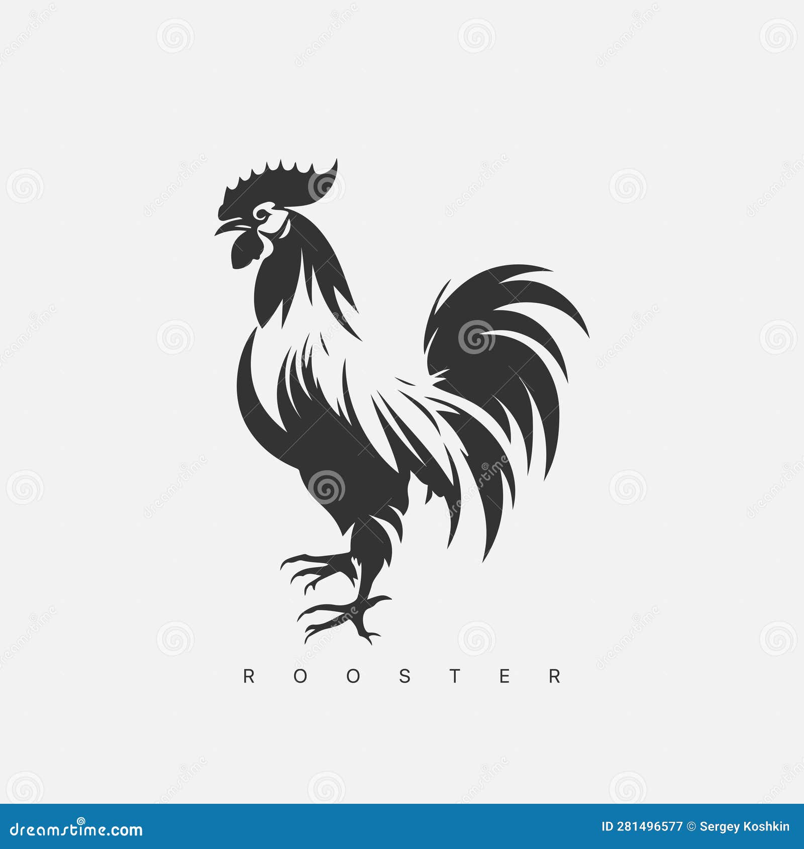 Vector Modern Rooster Logo Template. Stock Vector - Illustration of ...