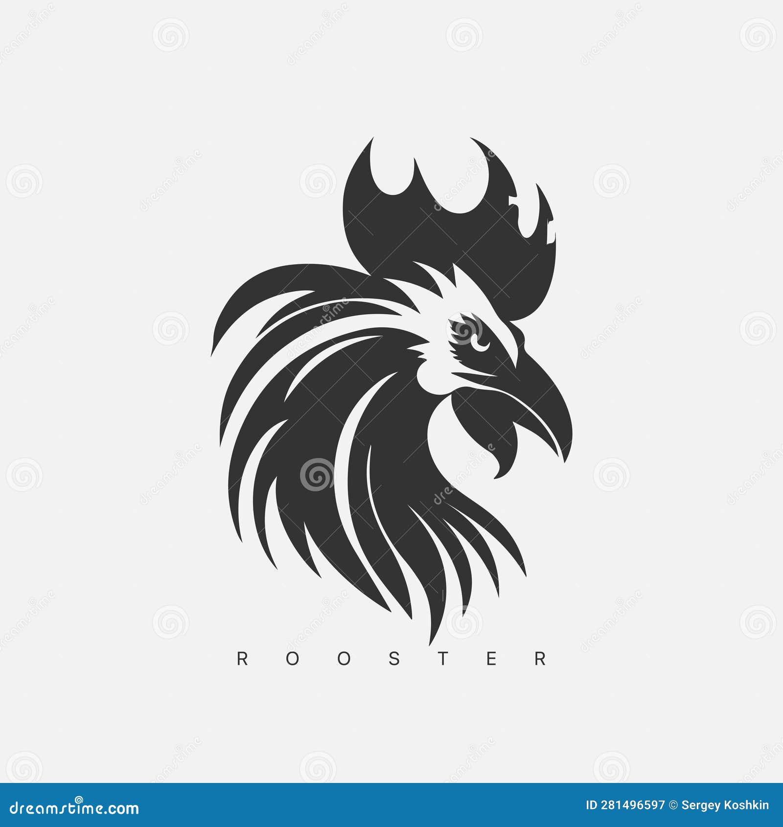 Vector Modern Rooster Logo Template. Stock Vector - Illustration of ...