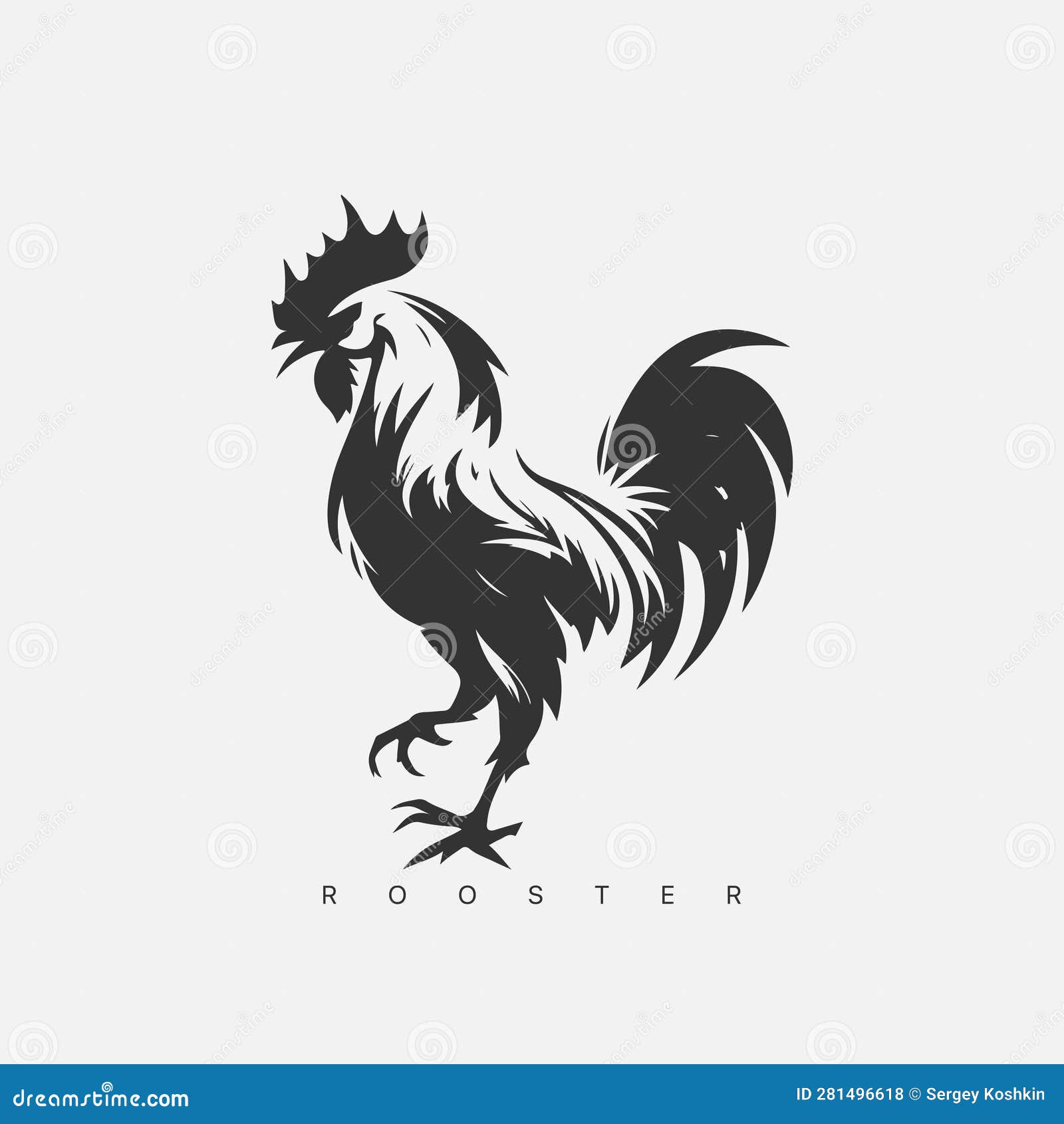 Vector Modern Rooster Logo Template. Stock Vector - Illustration of ...