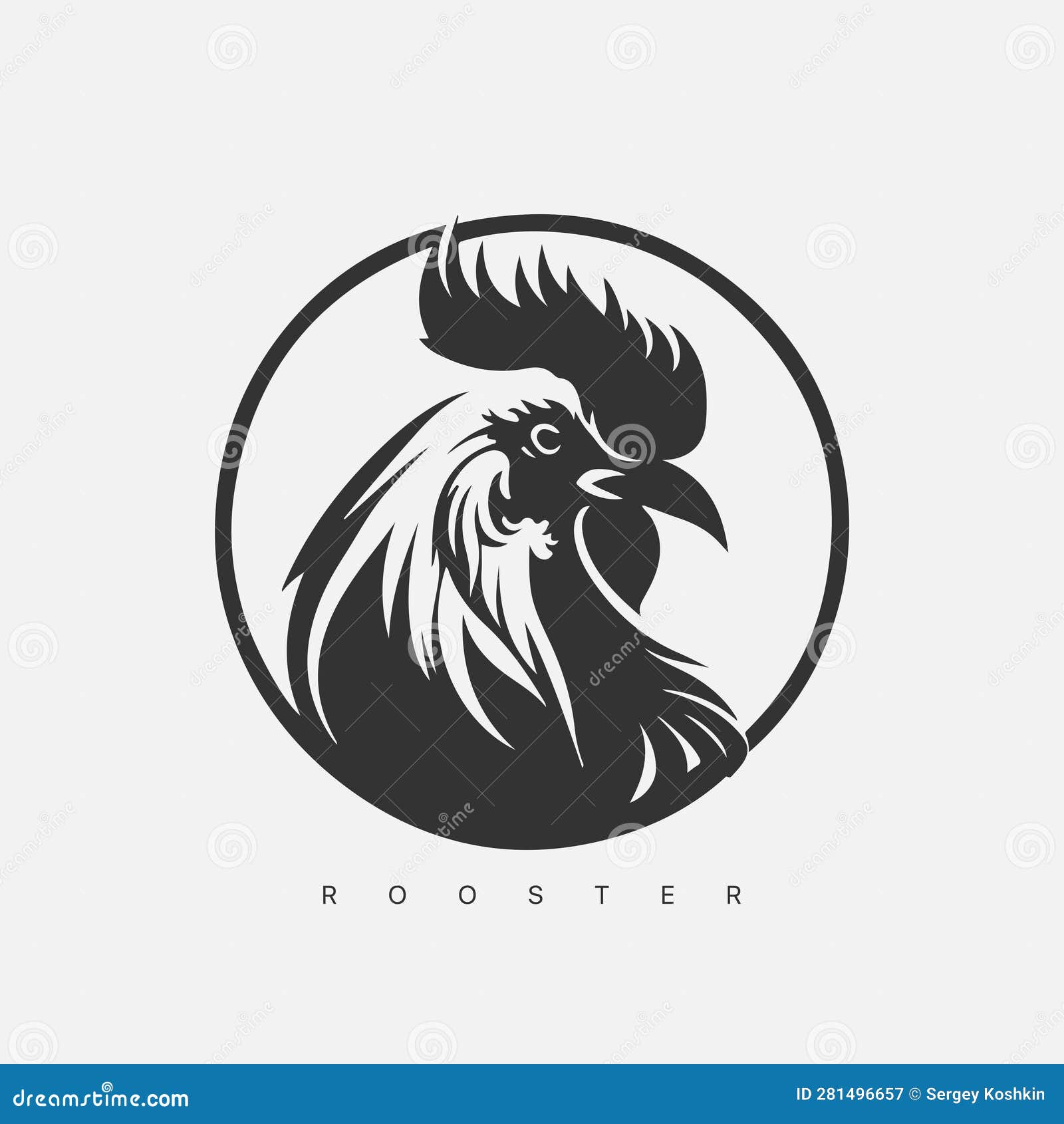 Vector Modern Rooster Logo Template. Stock Vector - Illustration of ...
