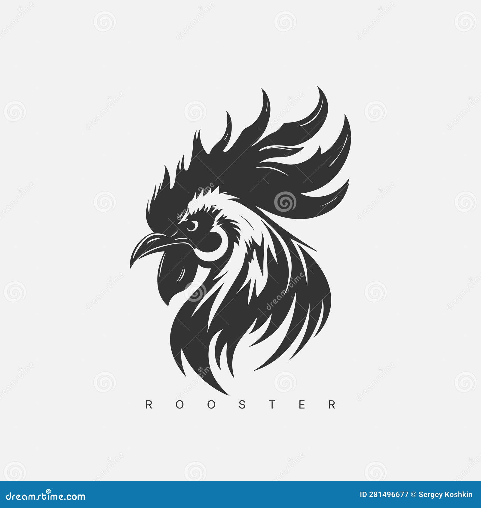 Vector Modern Rooster Logo Template. Stock Vector - Illustration of ...