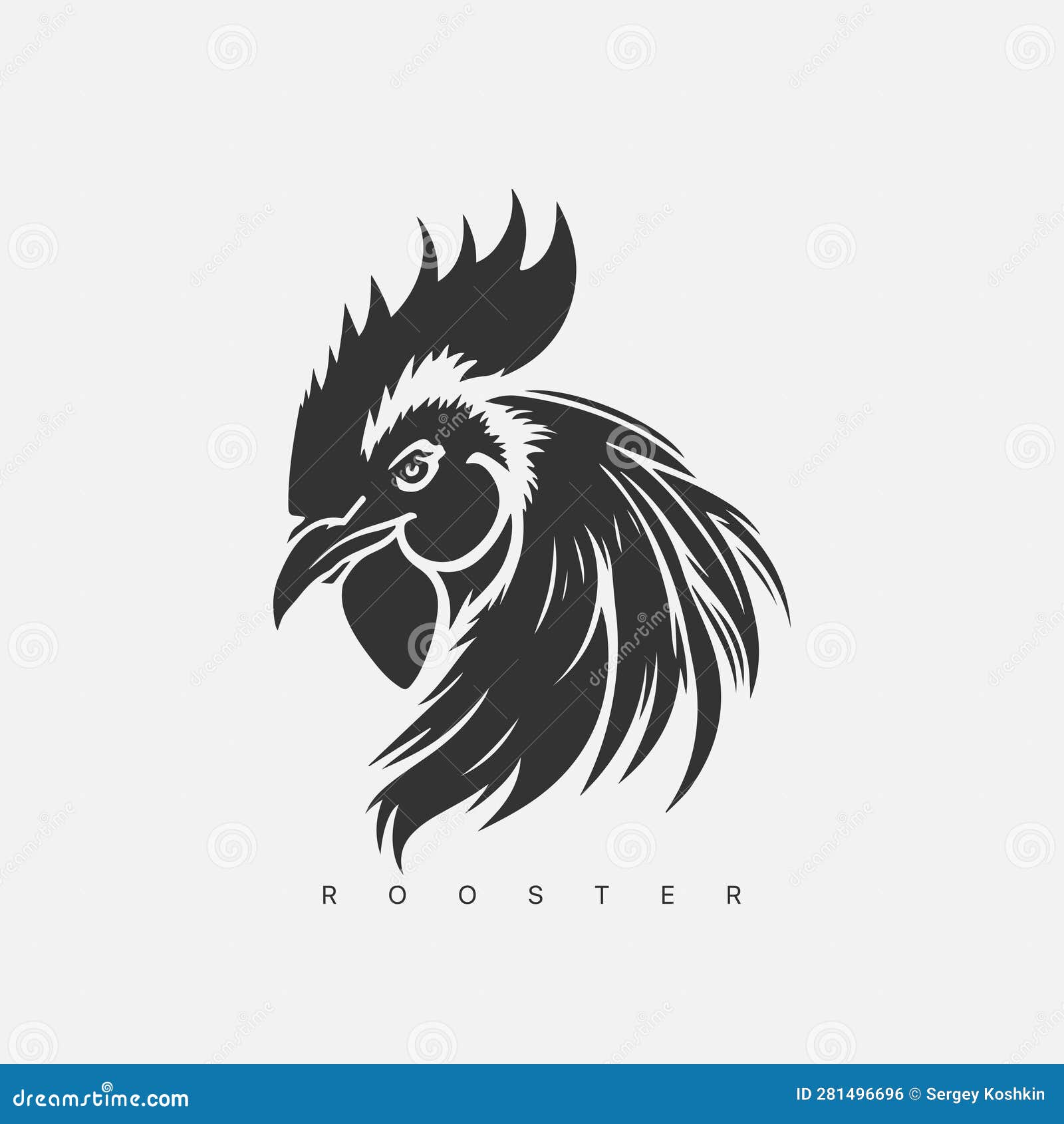 Vector Modern Rooster Logo Template. Stock Vector - Illustration of ...