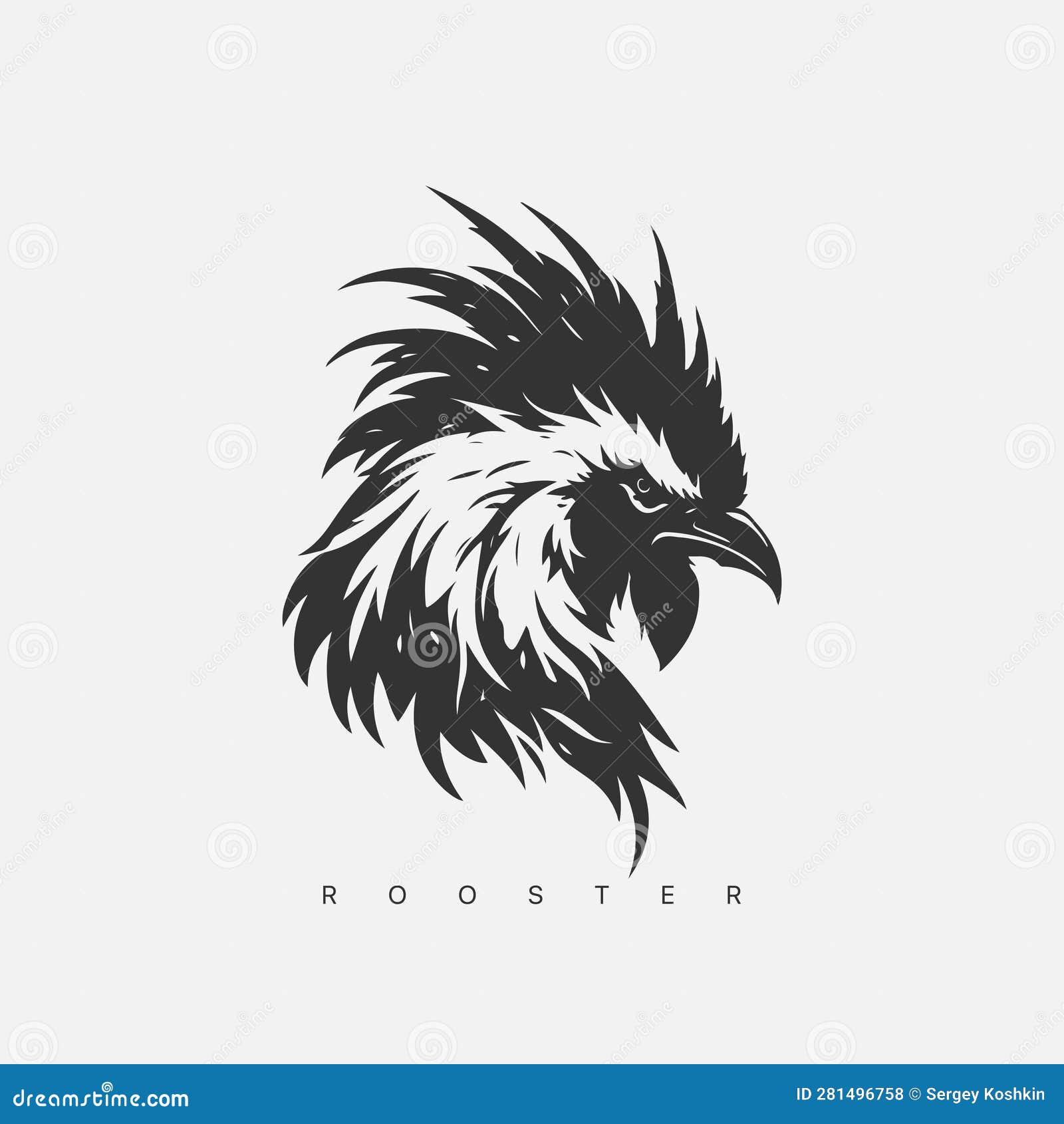 Vector Modern Rooster Logo Template. Stock Vector - Illustration of ...