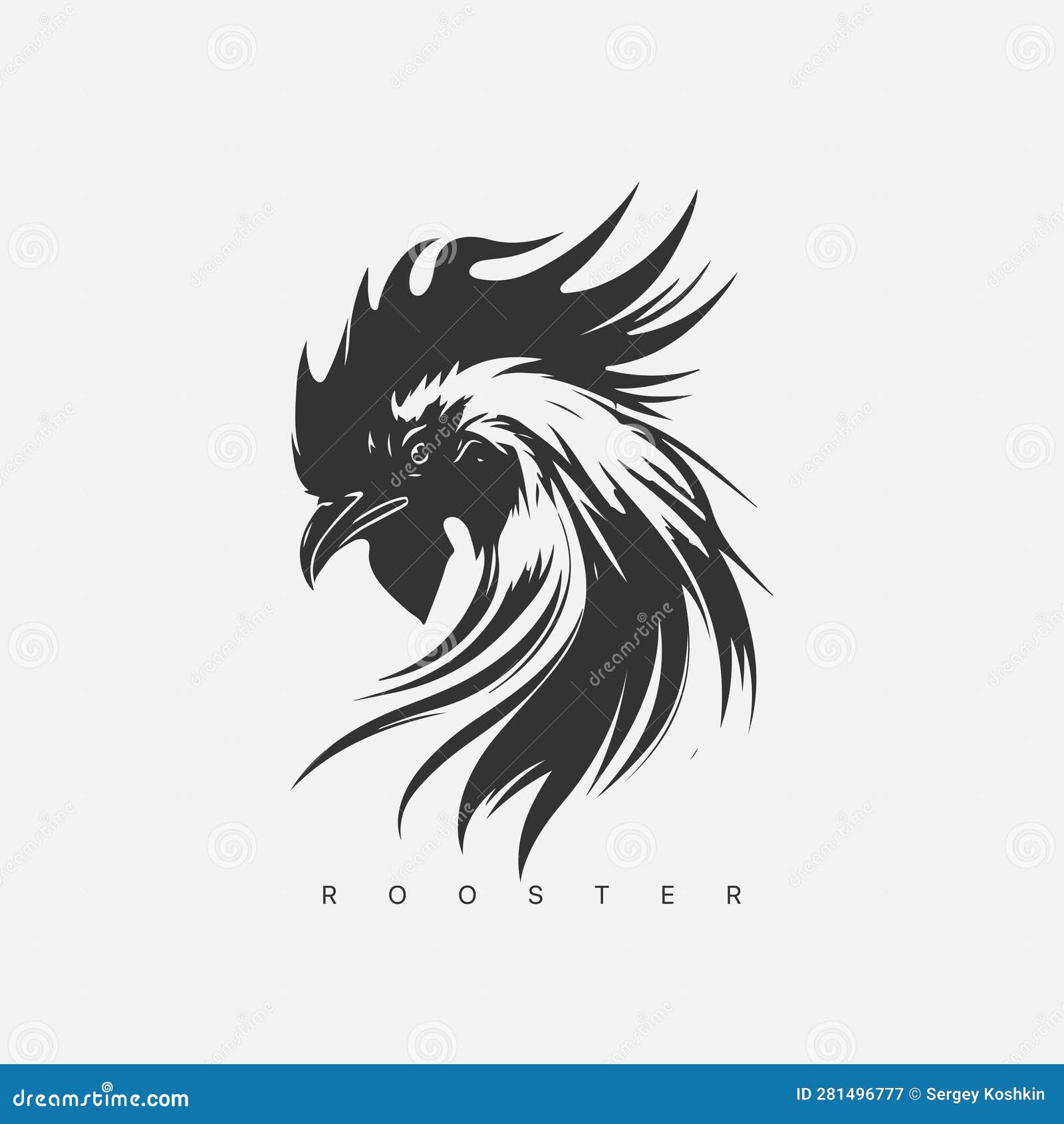 Vector Modern Rooster Logo Template. Stock Vector - Illustration of ...