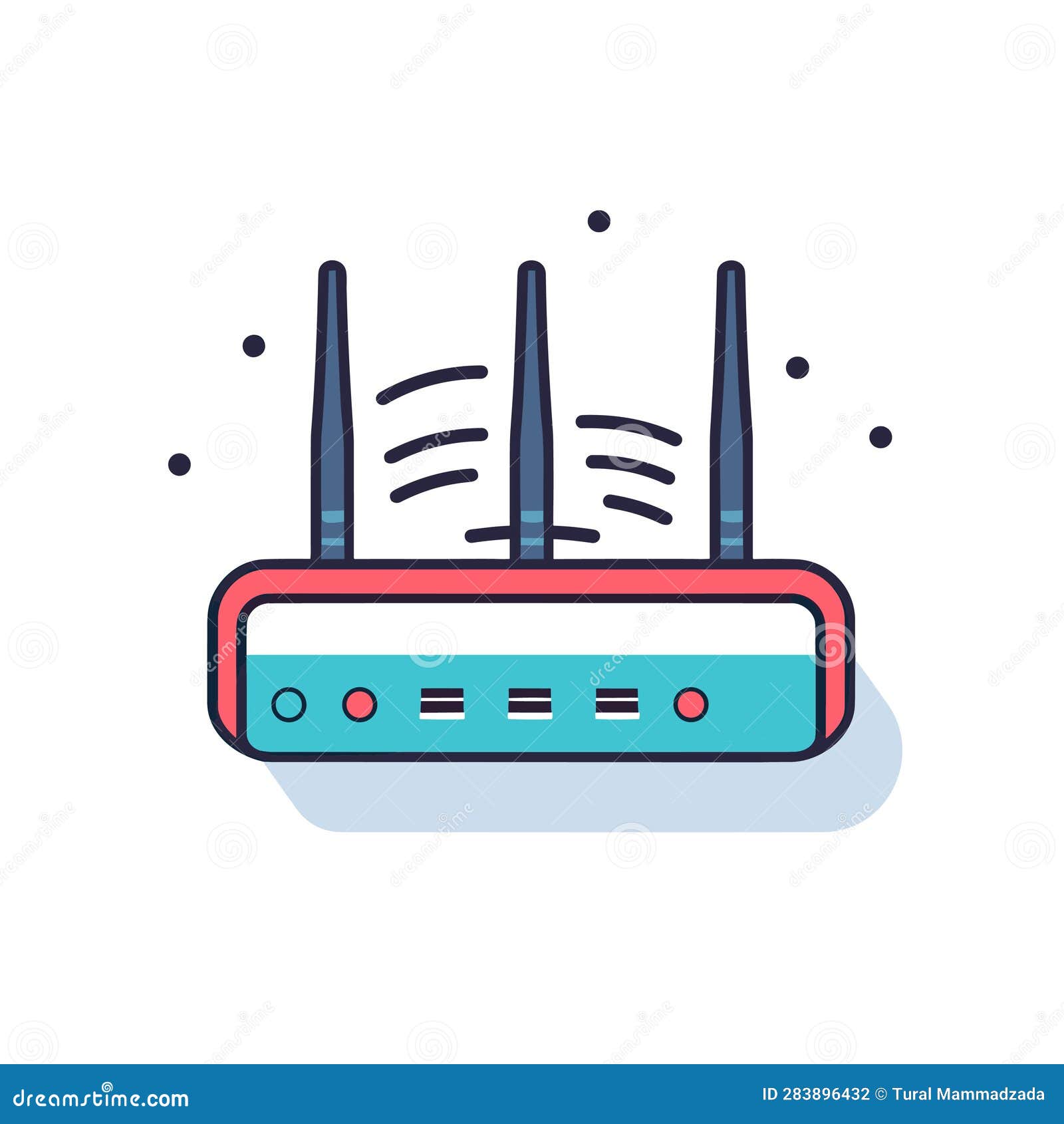Strong Router Signal 2D Vector Isolated Illustration | CartoonDealer ...