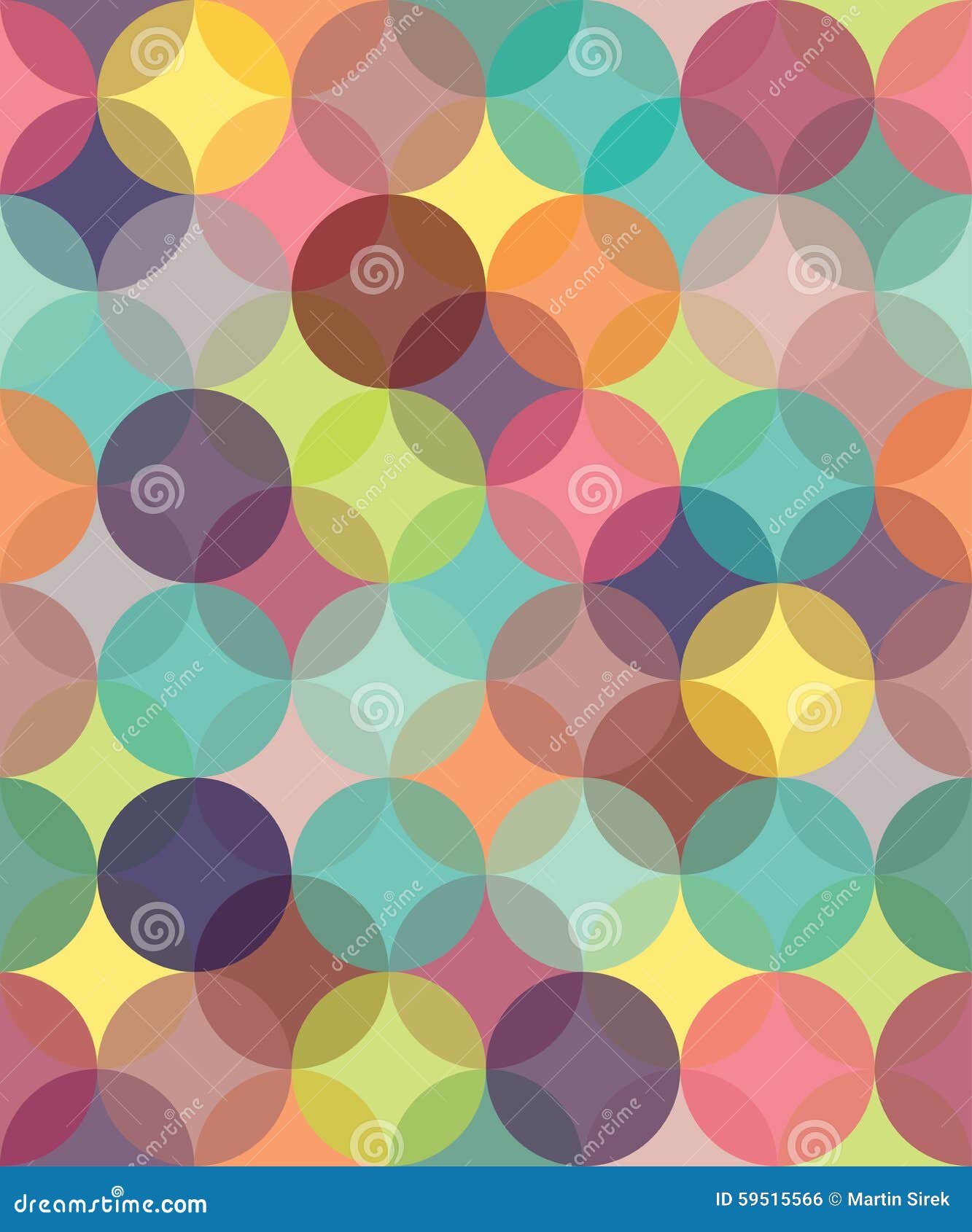 Vector Modern Seamless Colorful Geometry Pattern Circles Overlapping ... Vector Modern Seamless Colorful Geometry Pattern Circles Overlapping ...
