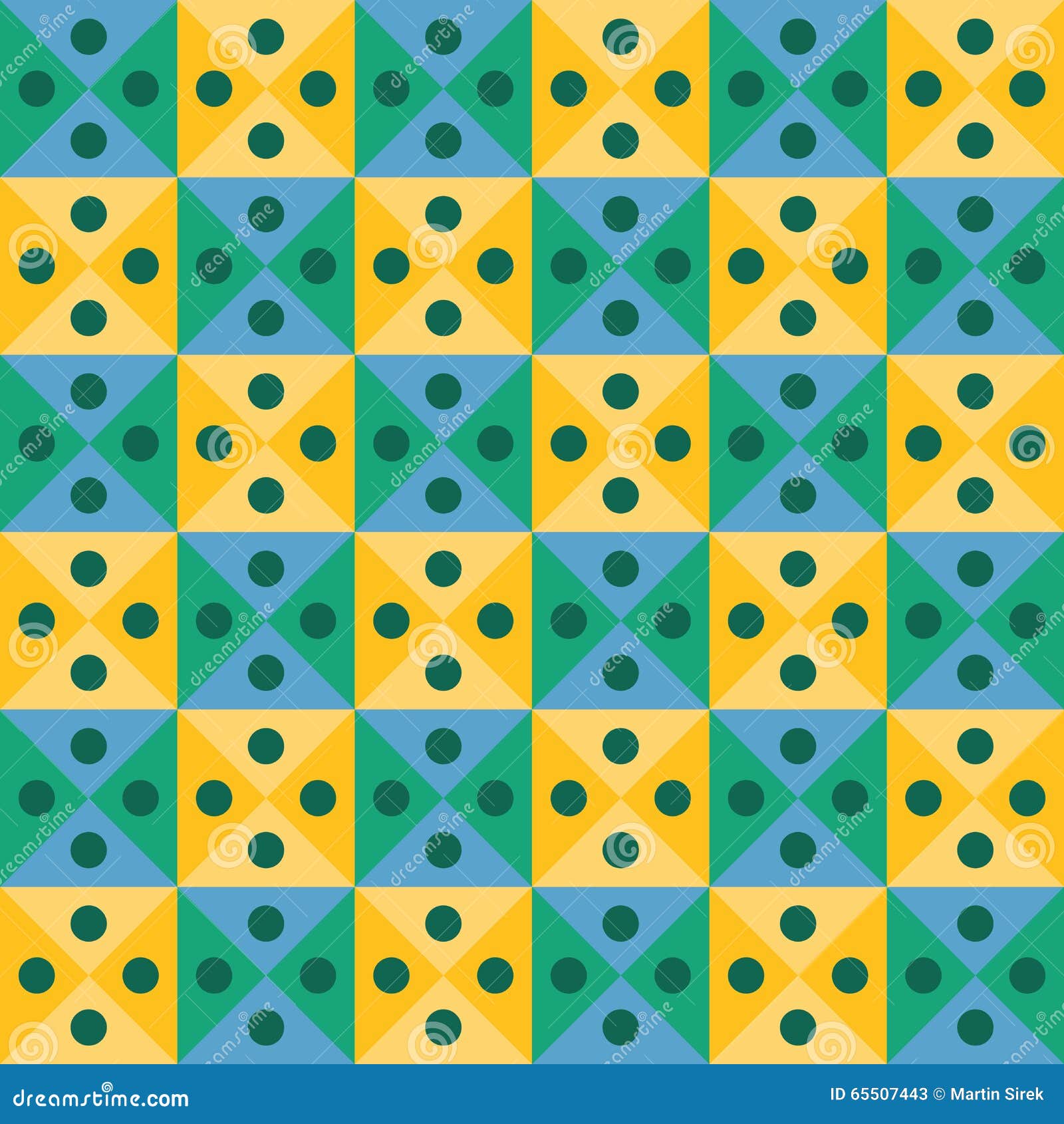 Vector Modern Seamless Colorful Geometry Triangles Dots Pattern, Color ...