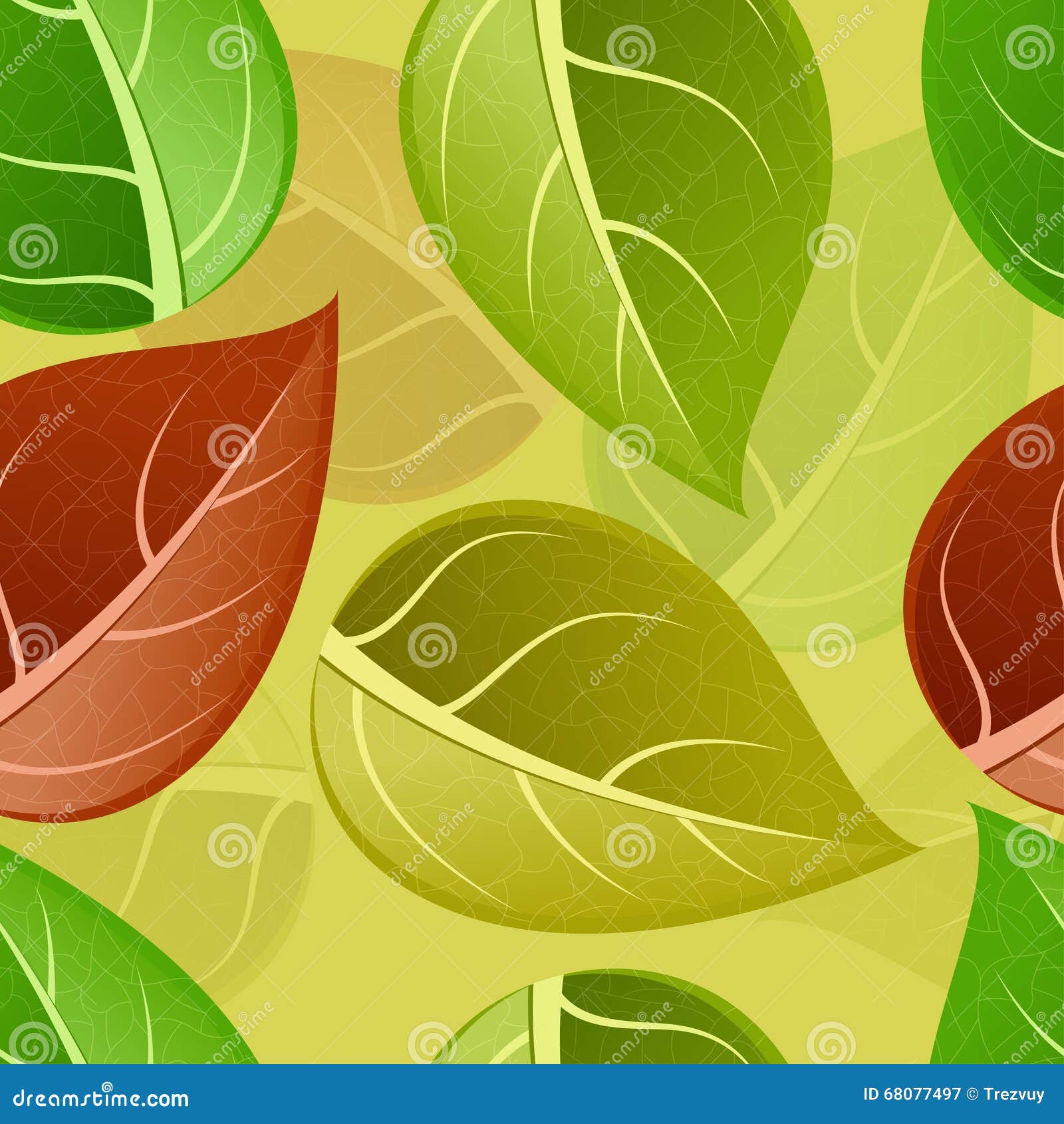 Vector Modern Seamless Colorful Leaf Pattern Background Stock Vector ...