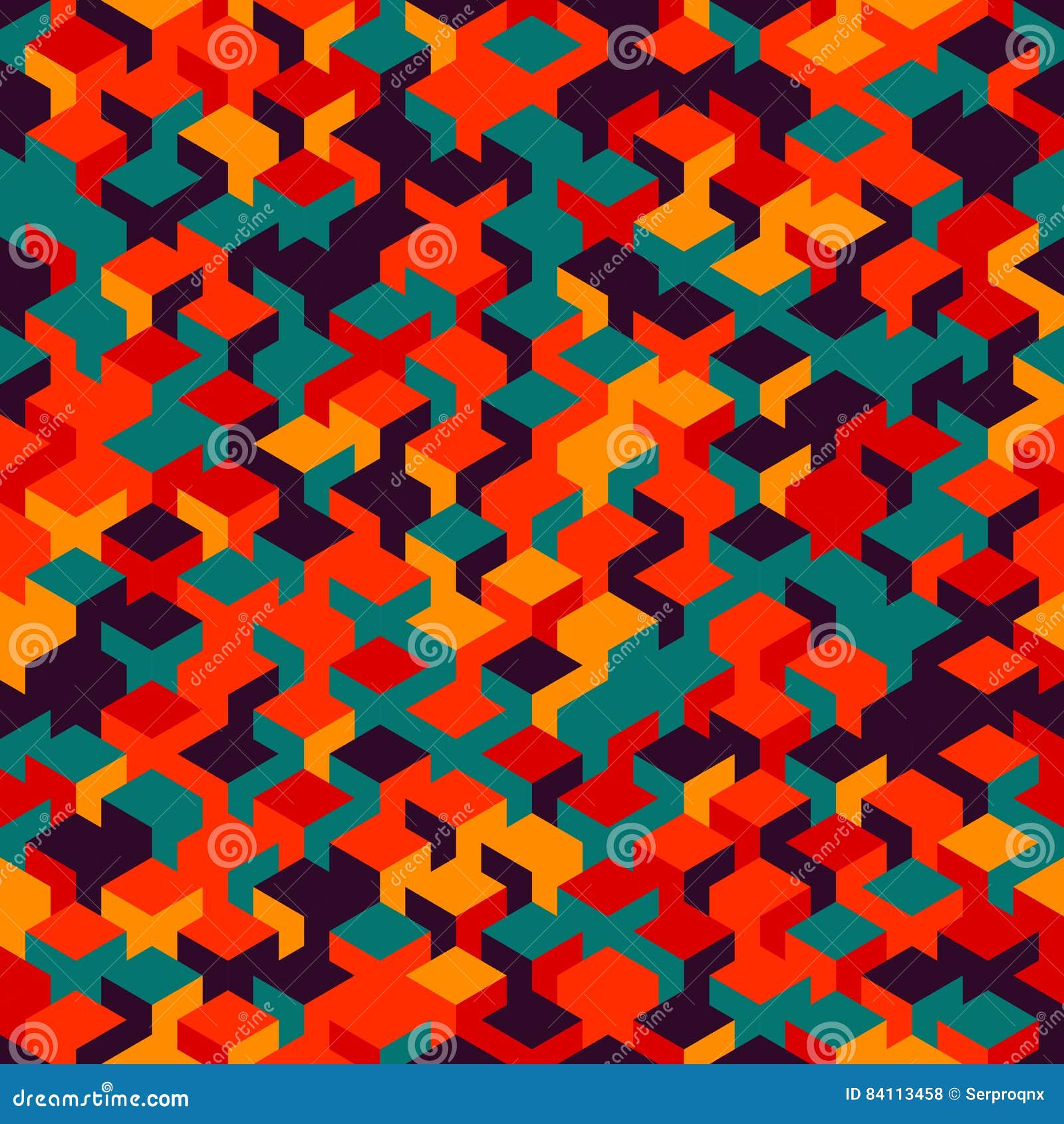 Vector Modern Seamless Geometry Cube Pattern, Abstract Geometric Stock ...