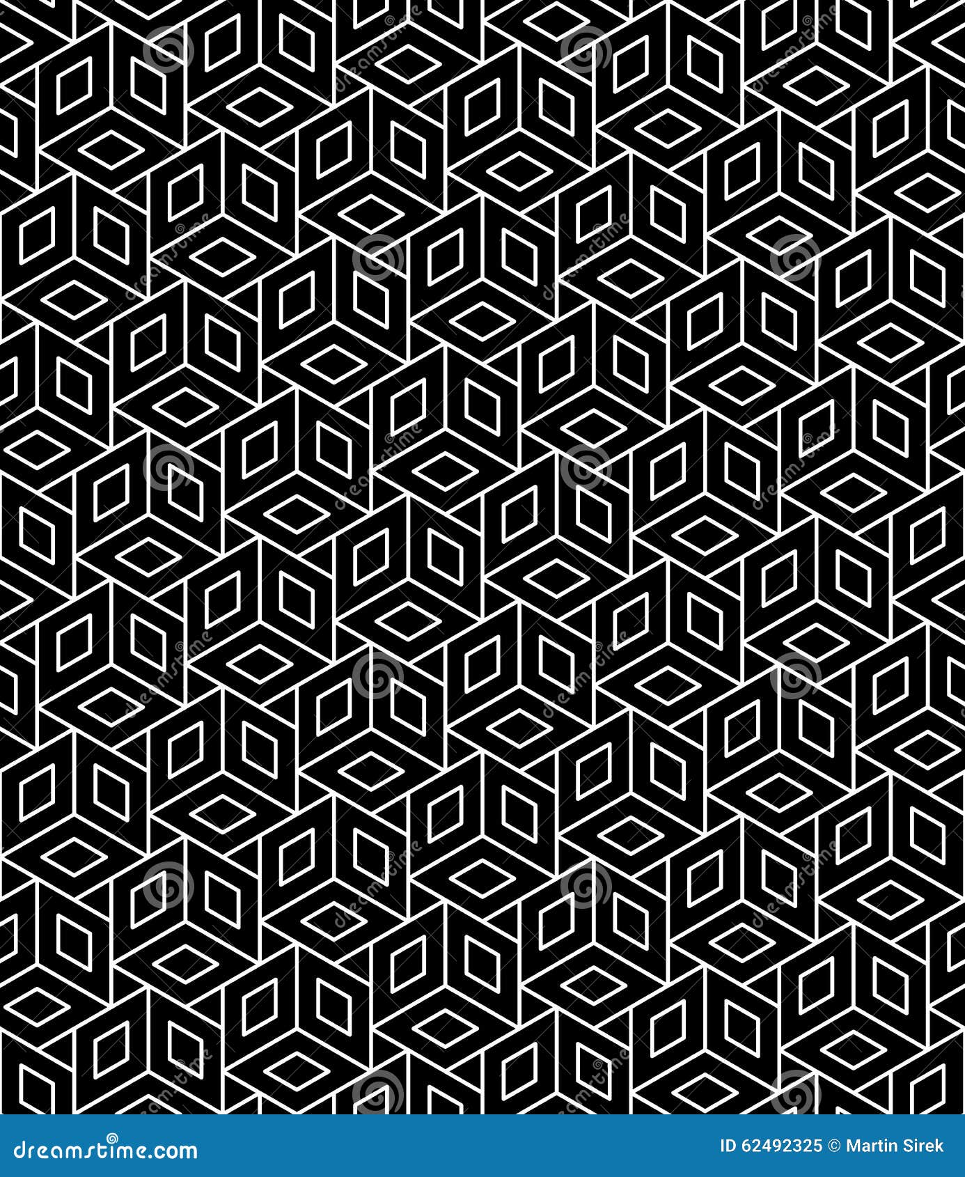 Vector Modern Seamless Geometry Pattern Cubes Black And White Abstract