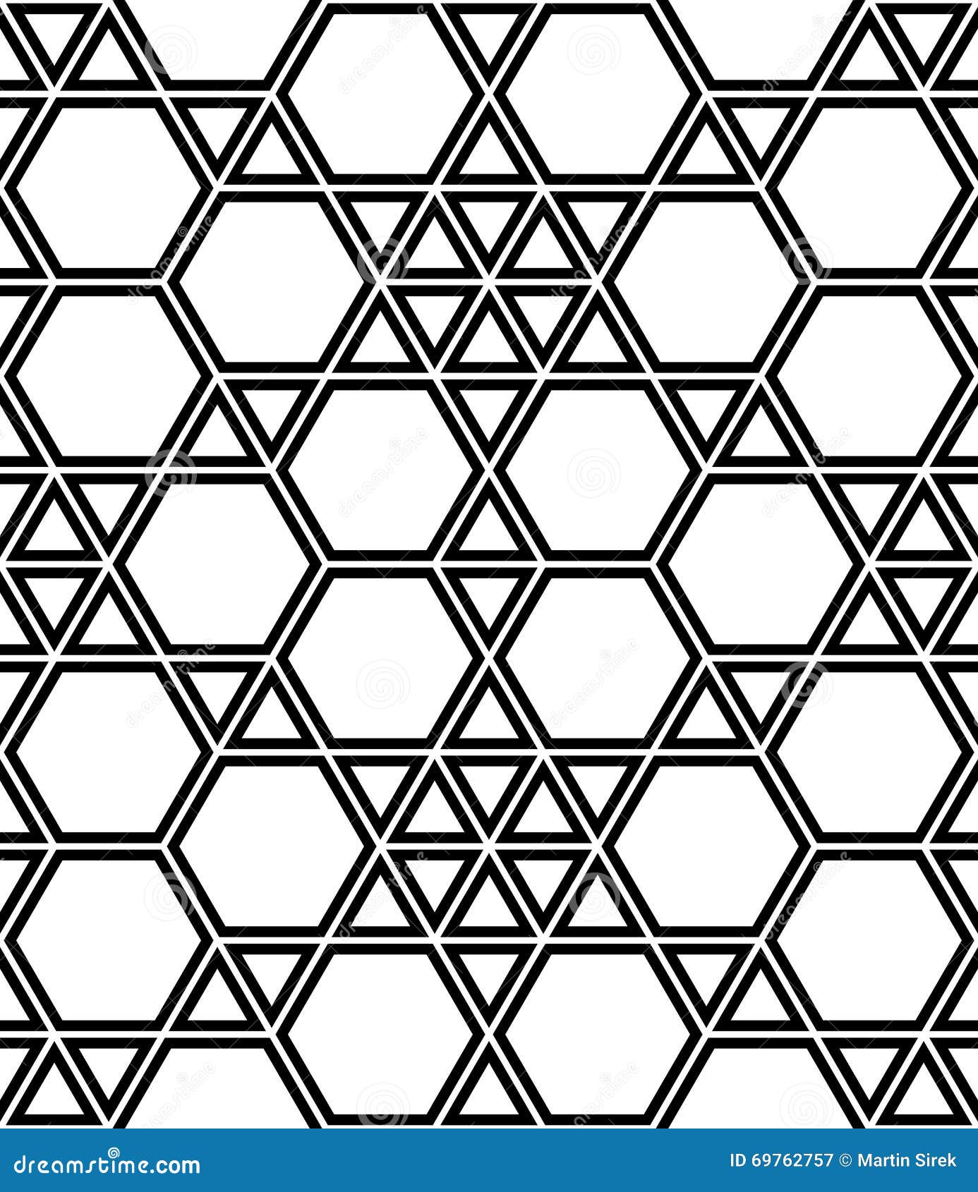 Vector Modern Seamless Geometry Pattern Hexagon, Black and White ...