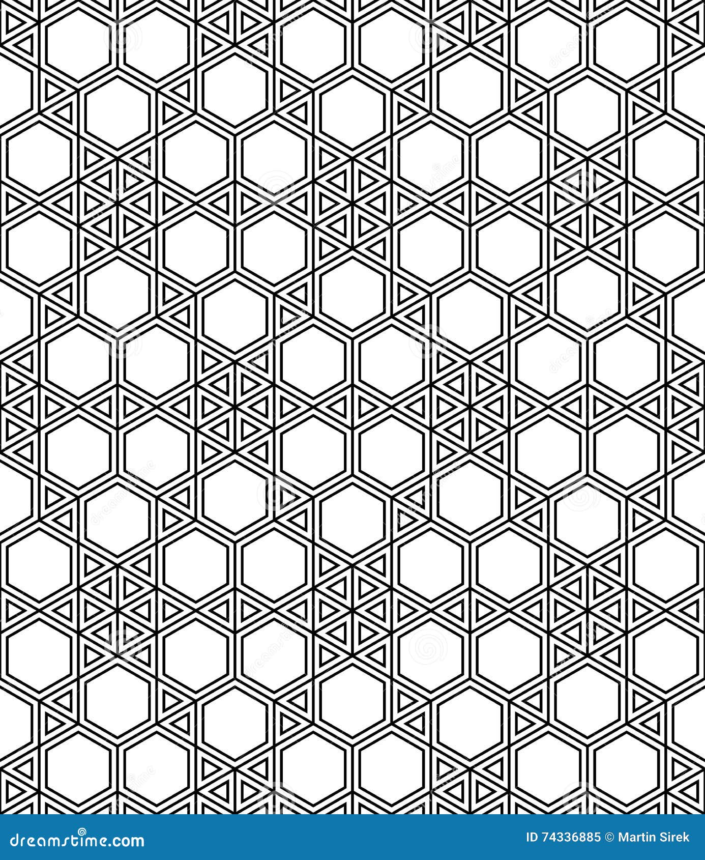 Vector Modern Seamless Geometry Pattern Hexagon, Black and White ...