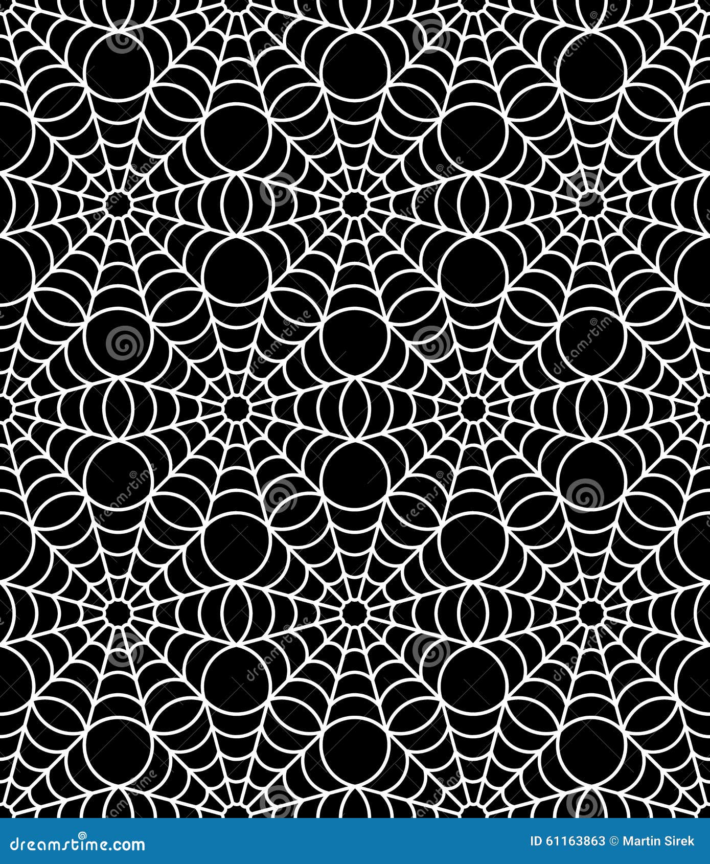 Vector Modern Seamless Geometry Pattern Spider Web Halloween, Black and ...