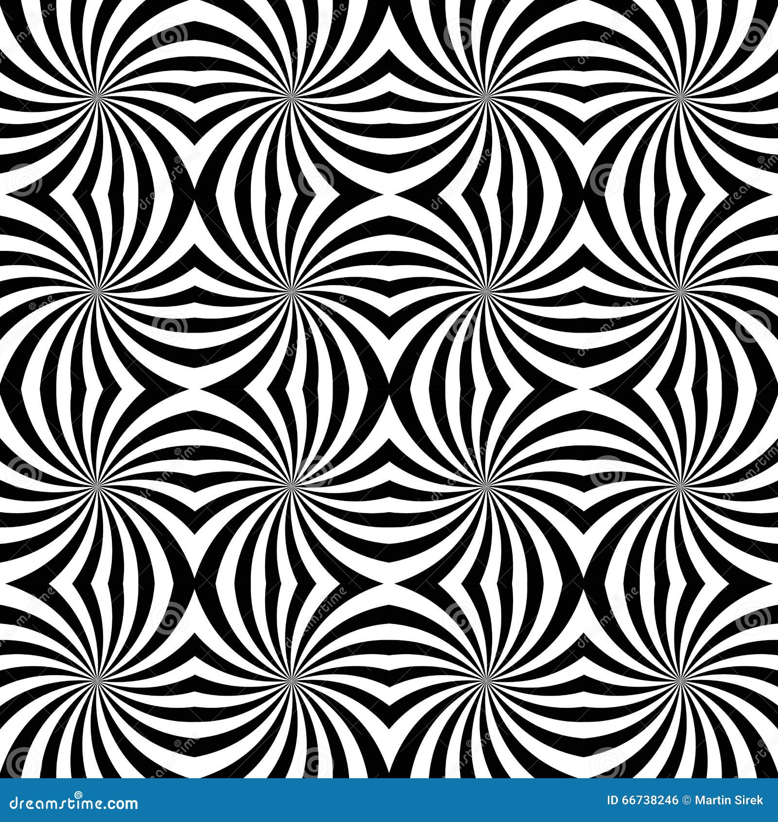 Vector Modern Seamless Geometry Pattern Spiral Black And White