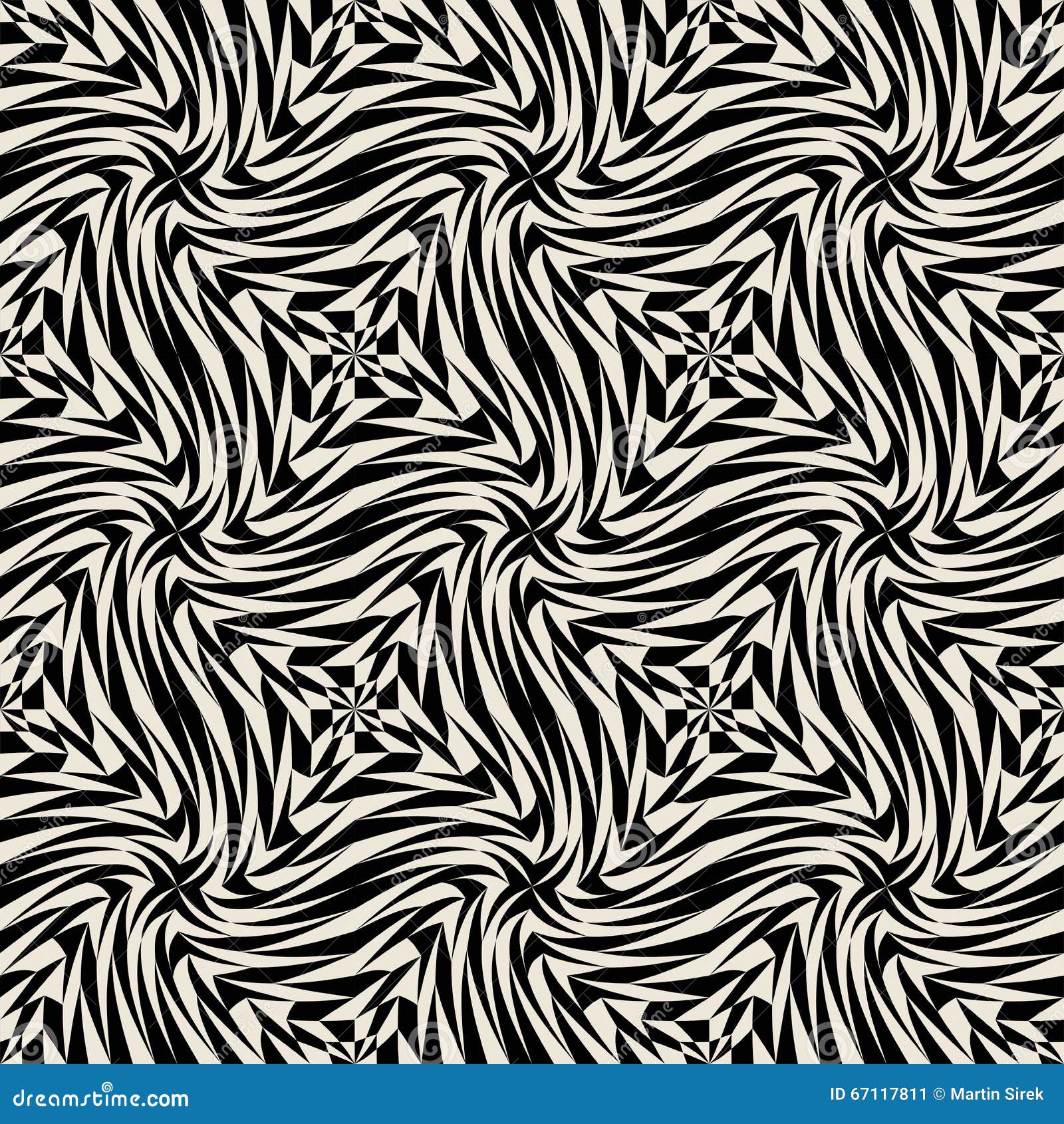 Vector Modern Seamless Geometry Pattern Trippy Black And White