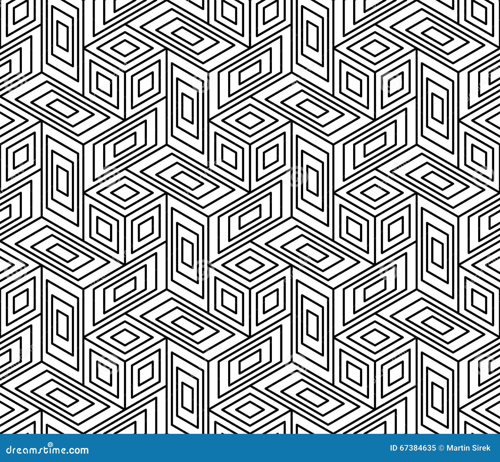 Vector Modern Seamless Geometry Pattern Trippy Black And White