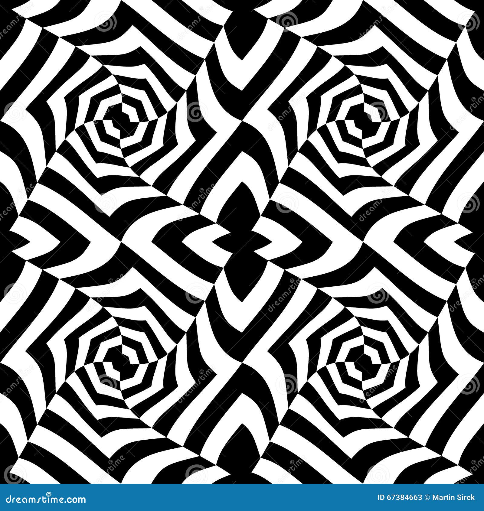Vector Modern Seamless Geometry Pattern Trippy Black And White
