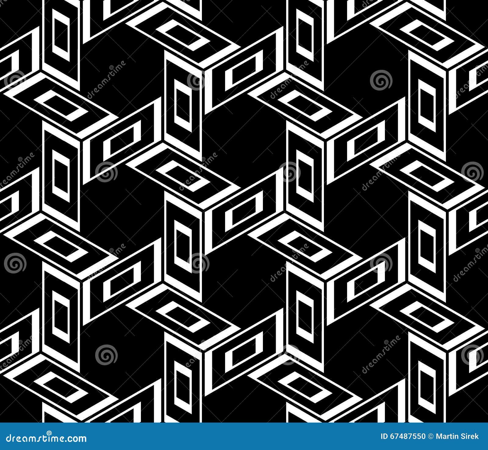 Vector Modern Seamless Geometry Pattern Trippy Black And White