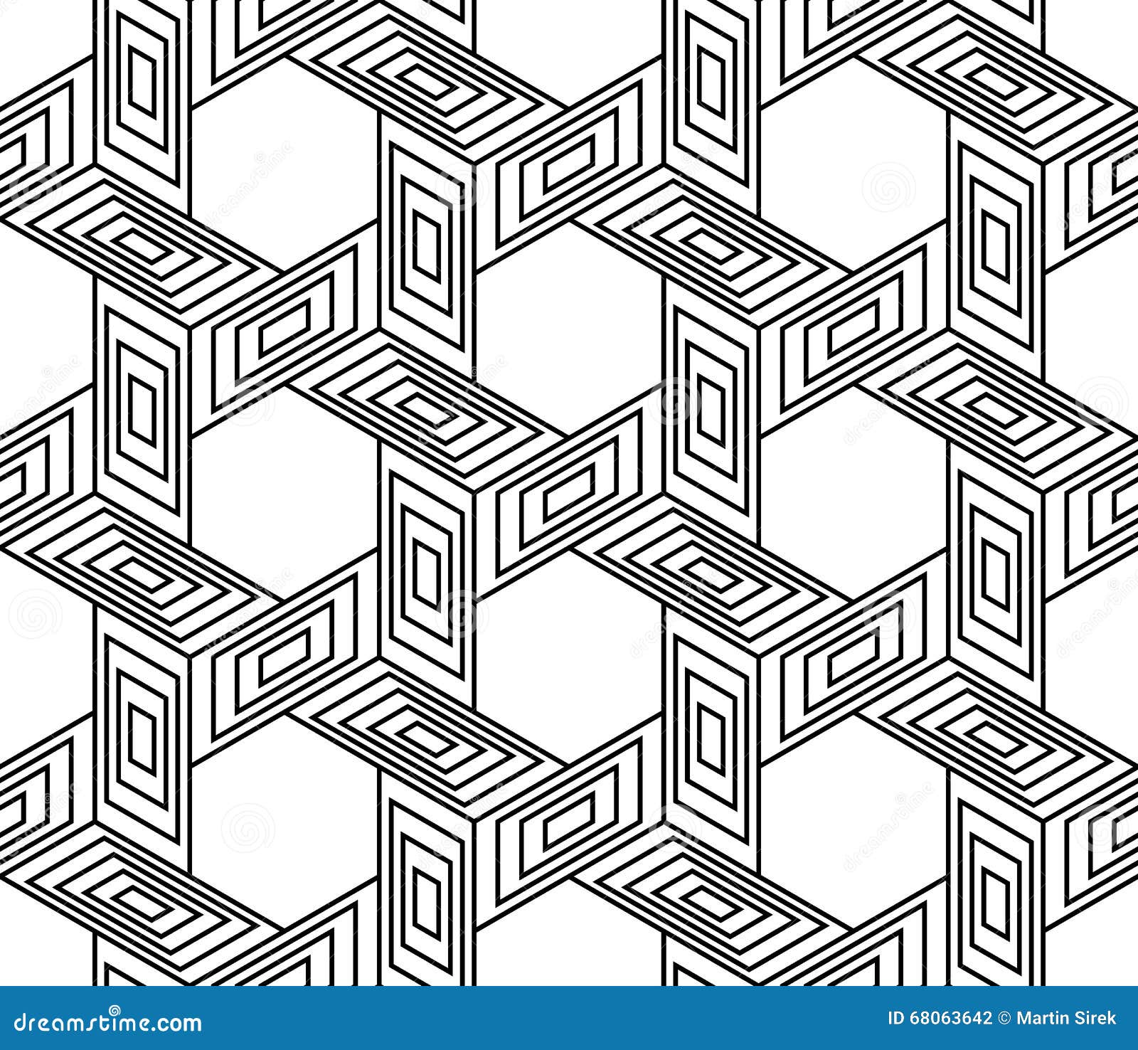 Vector Modern Seamless Geometry Pattern Trippy Black And White