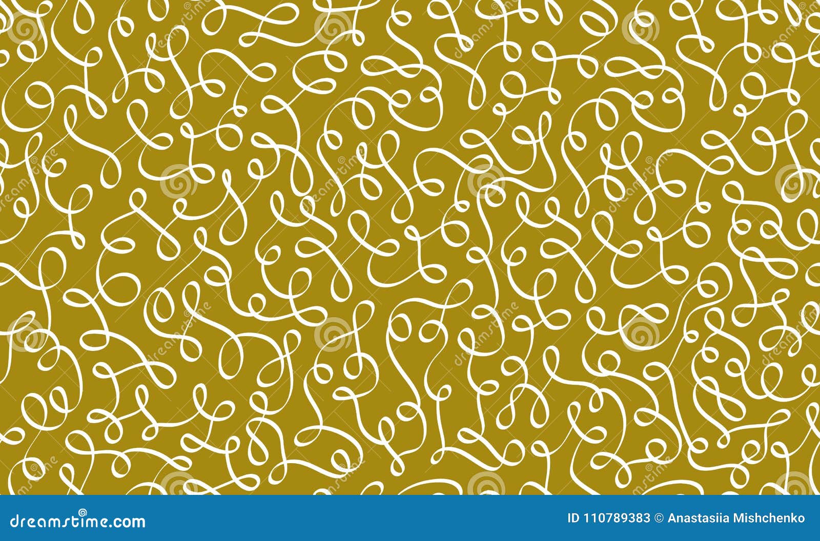 Vector Modern Seamless Pattern with Tangled Line. Abstract Curves ...
