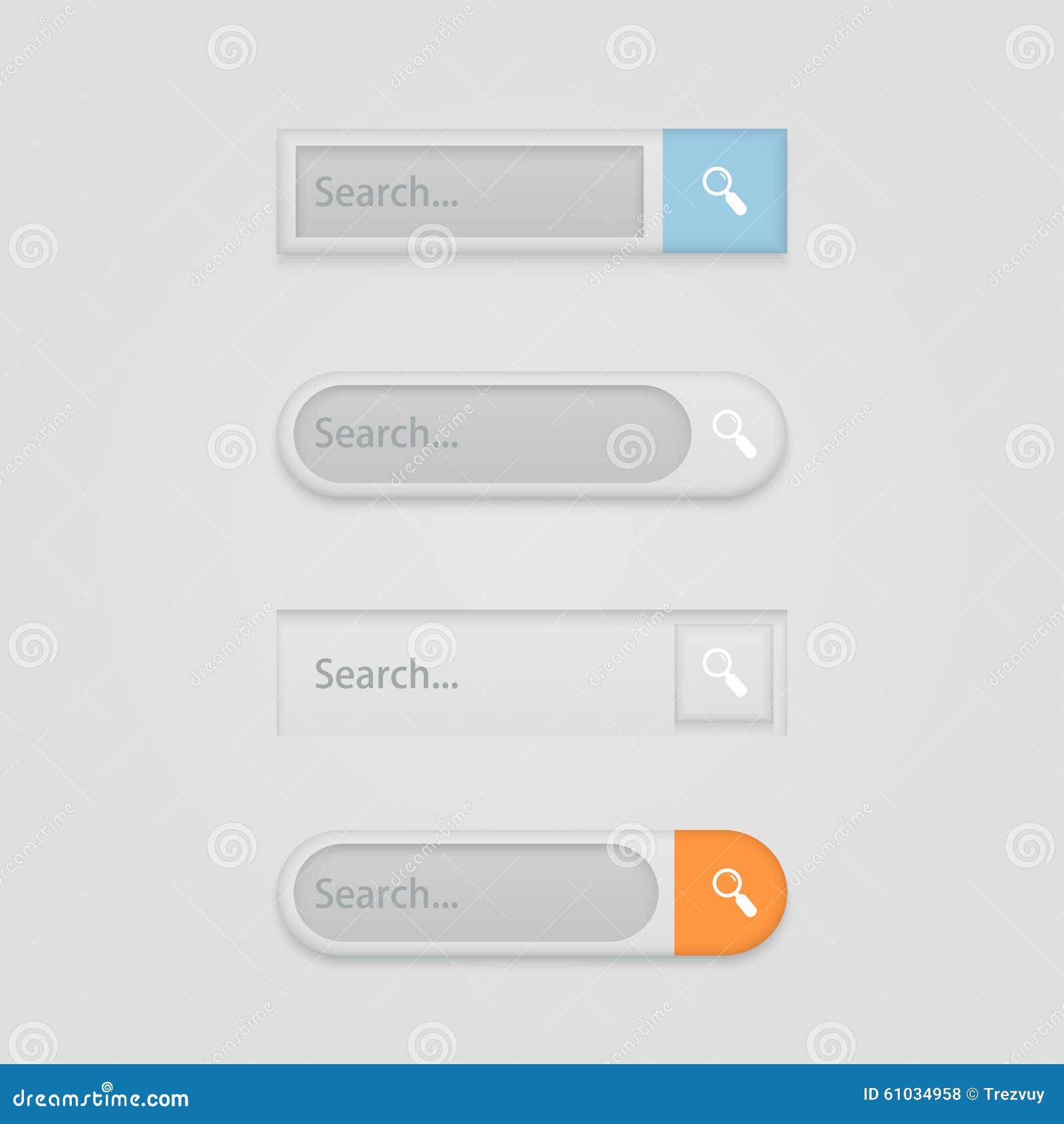 Vector Modern Search Bars Set on Gray Background Stock Vector ...