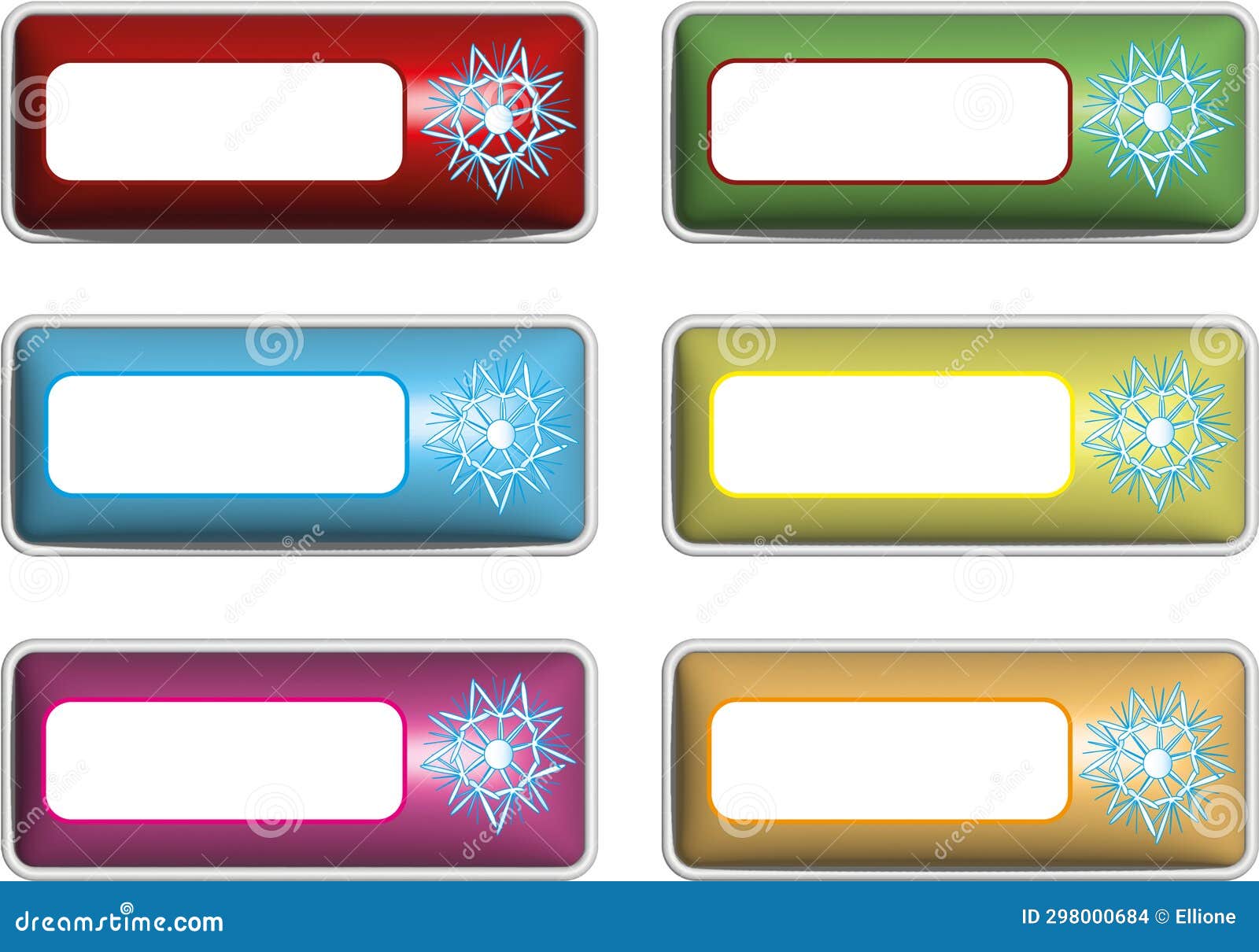 Vector Modern Set of Snowflake Buttons, Labels for Web. Stock ...