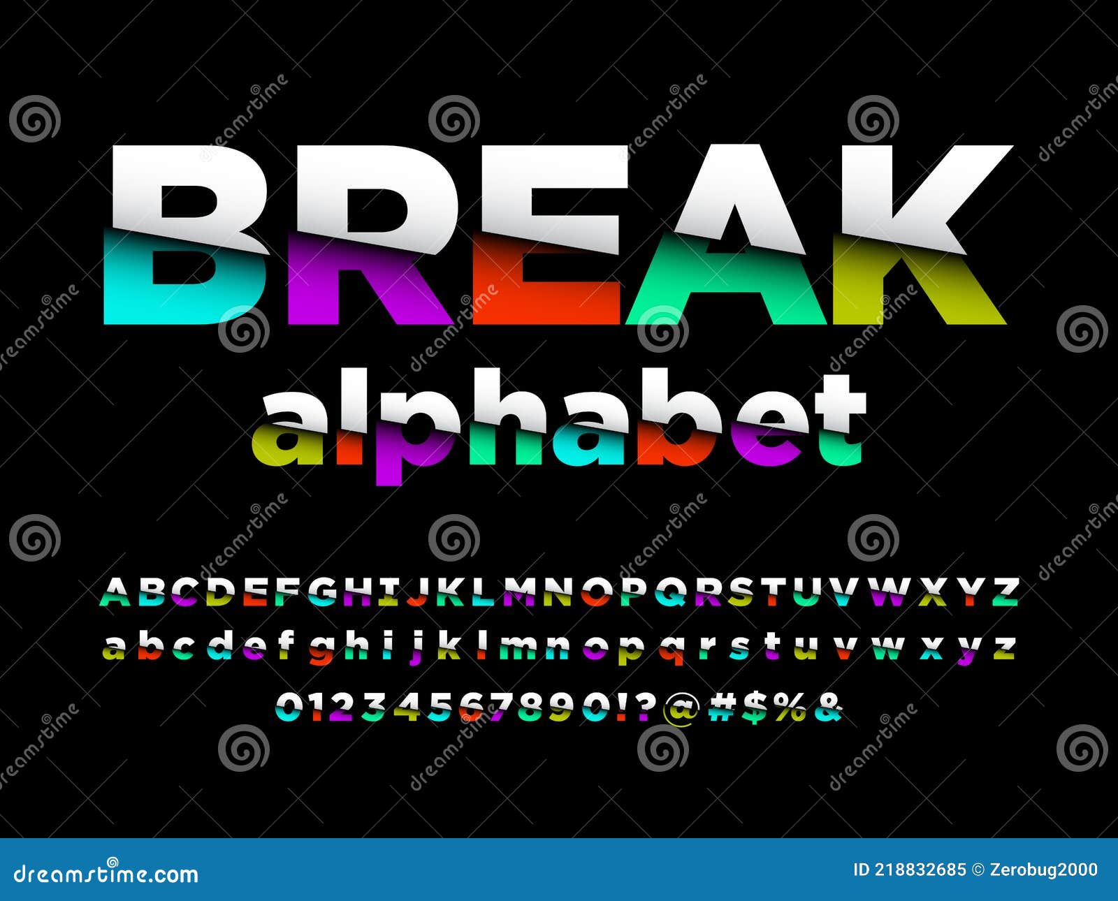 Split font stock vector. Illustration of type, font - 218832685