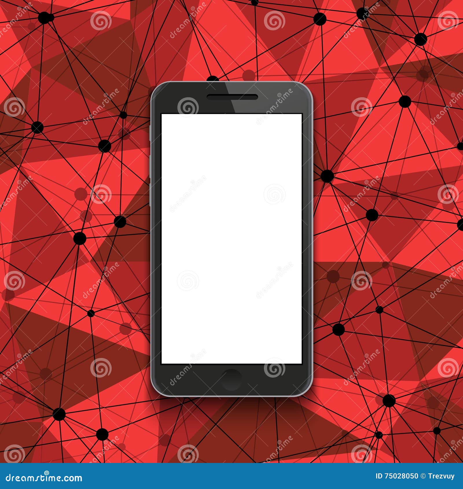 Vector Modern Smartphone on Polygonal Background. Stock Vector ...