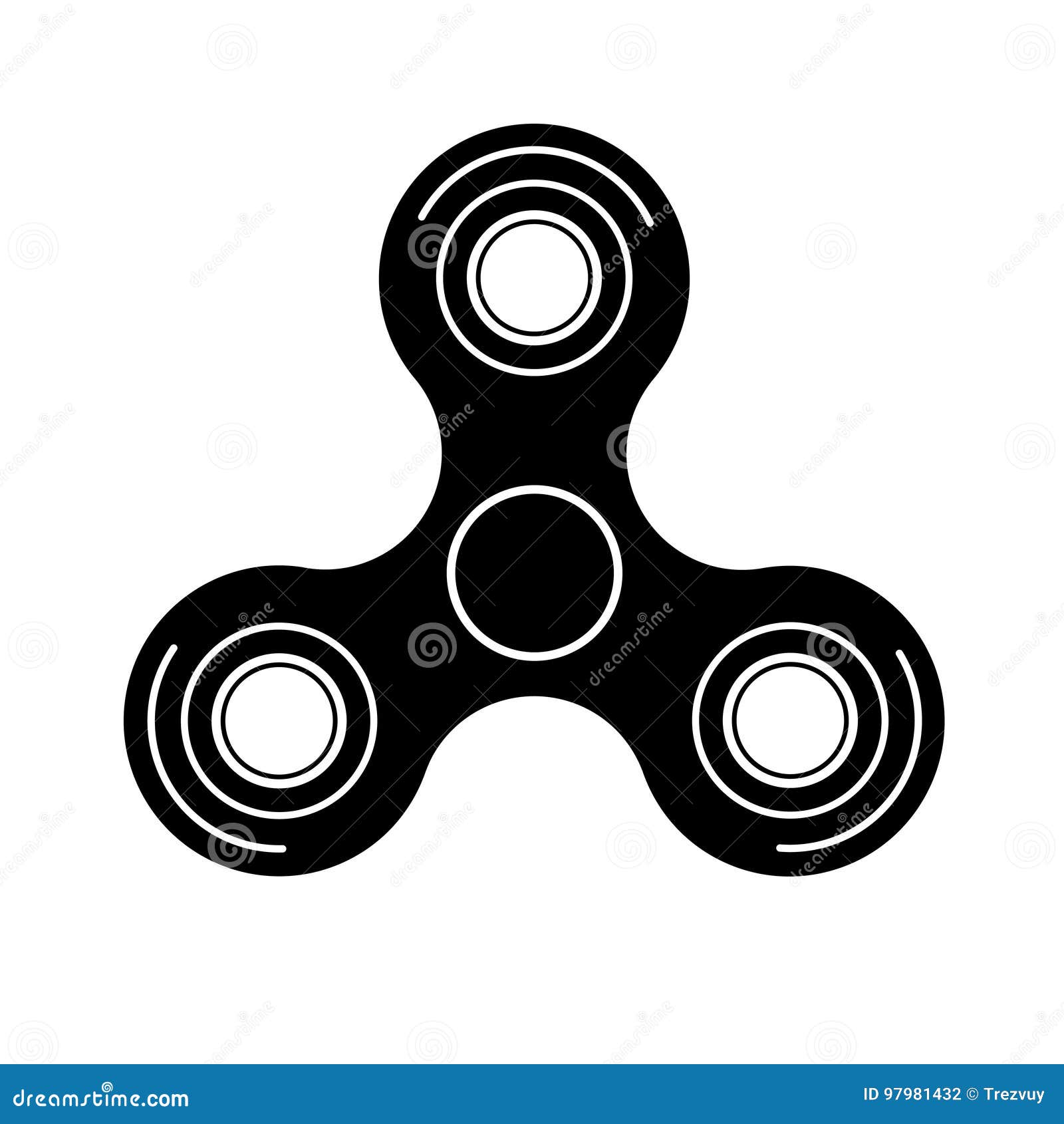 Vector Modern Spinner Black Icon on White Background. Logo Symbol ...