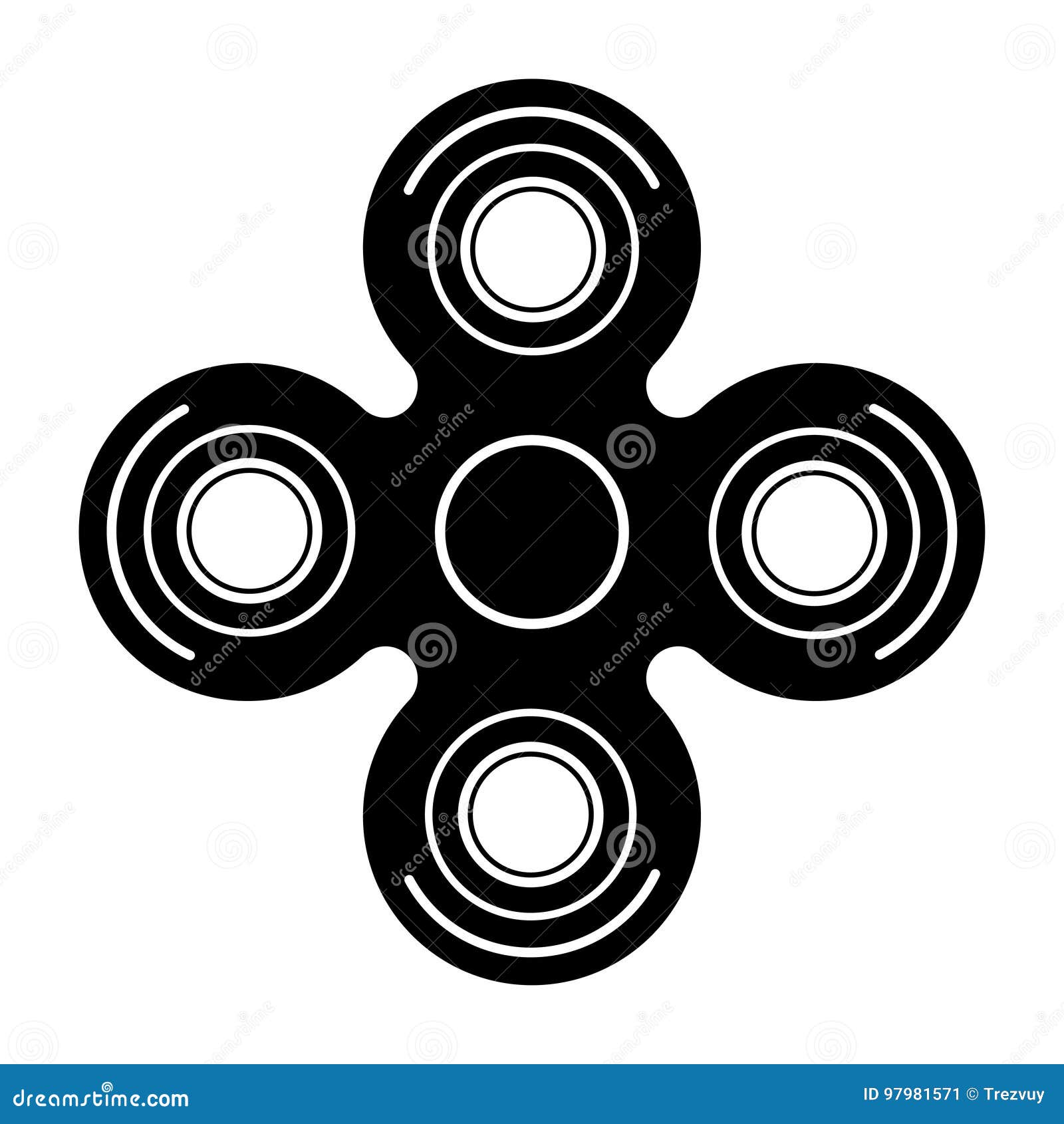 Vector Modern Spinner Black Icon on White Background. Logo Symbol ...