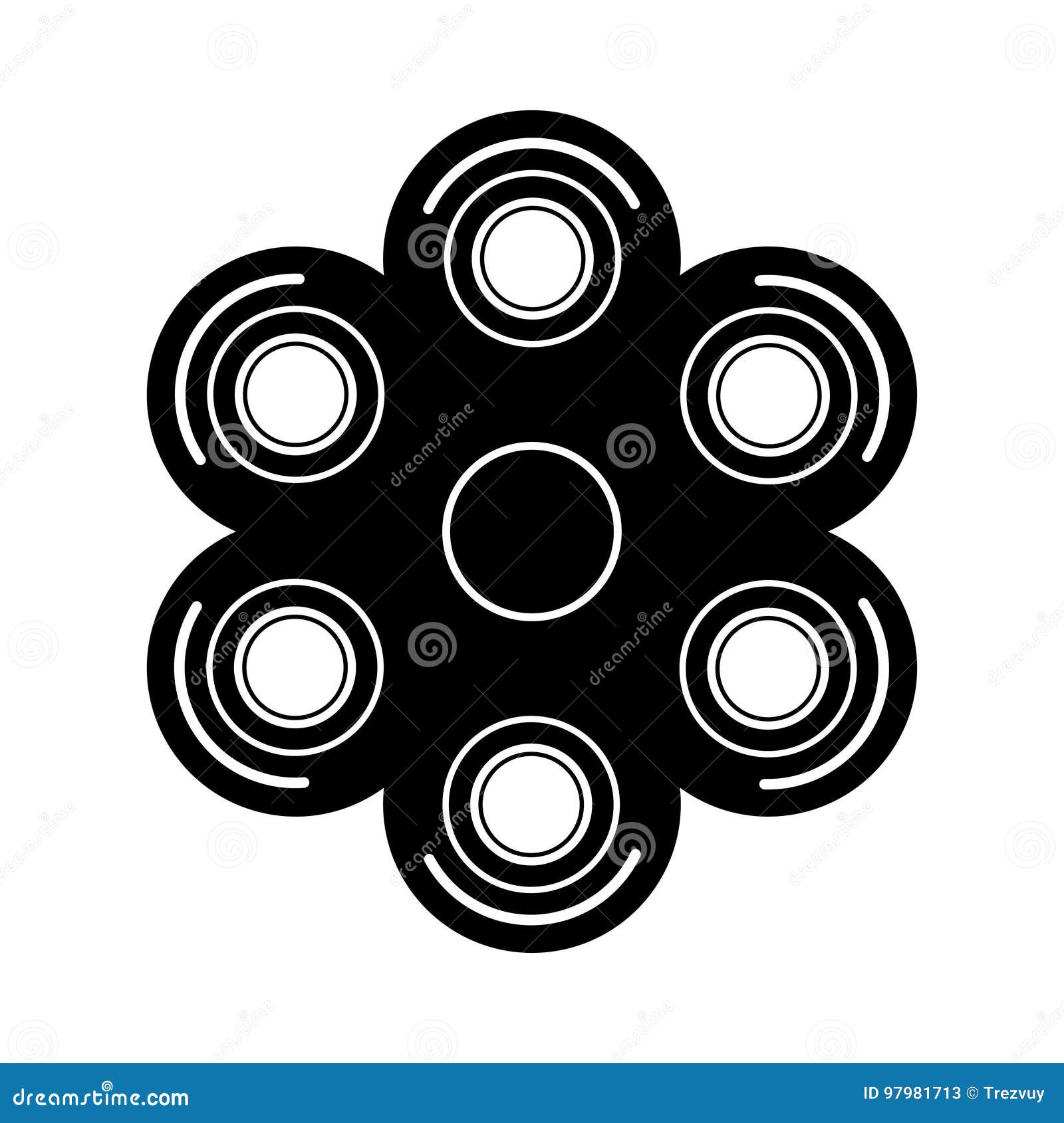 Vector Modern Spinner Black Icon on White Background. Logo Symbol ...