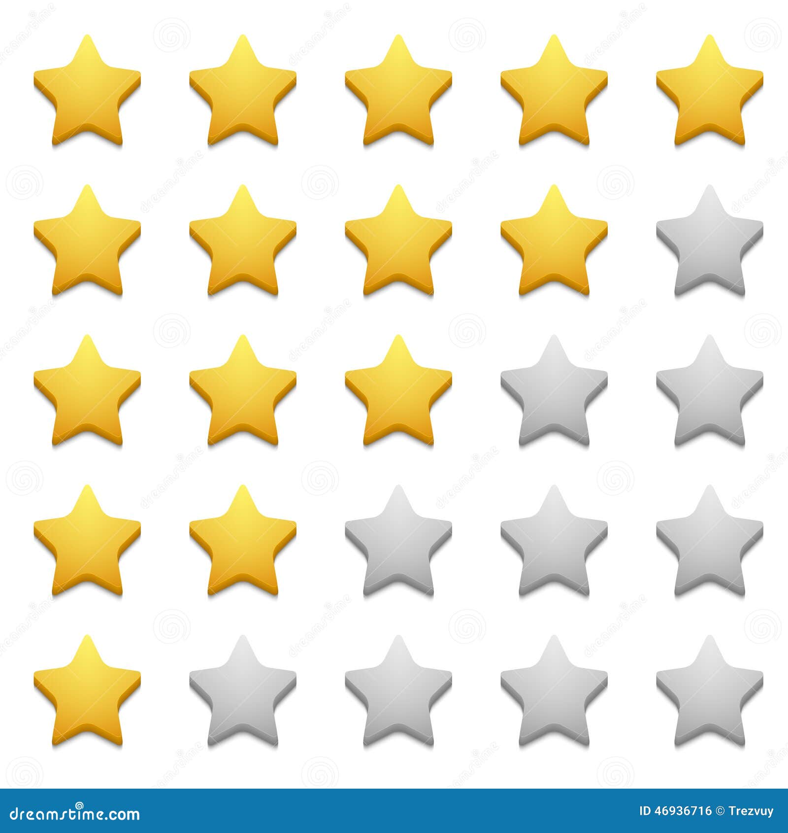 Vector Modern Stars Icon Set on White Stock Vector - Illustration of ...