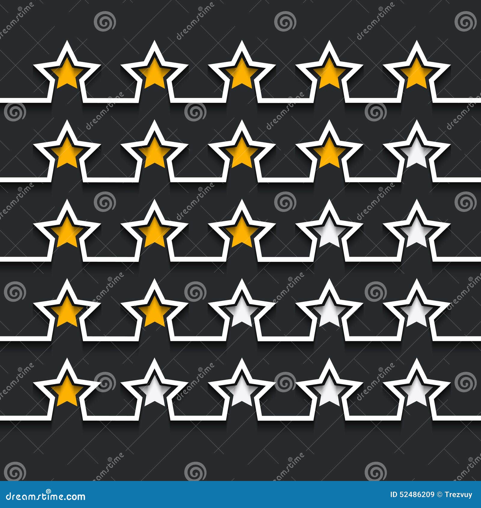 Vector Modern Stars Rating Set on Black Stock Vector - Illustration of ...