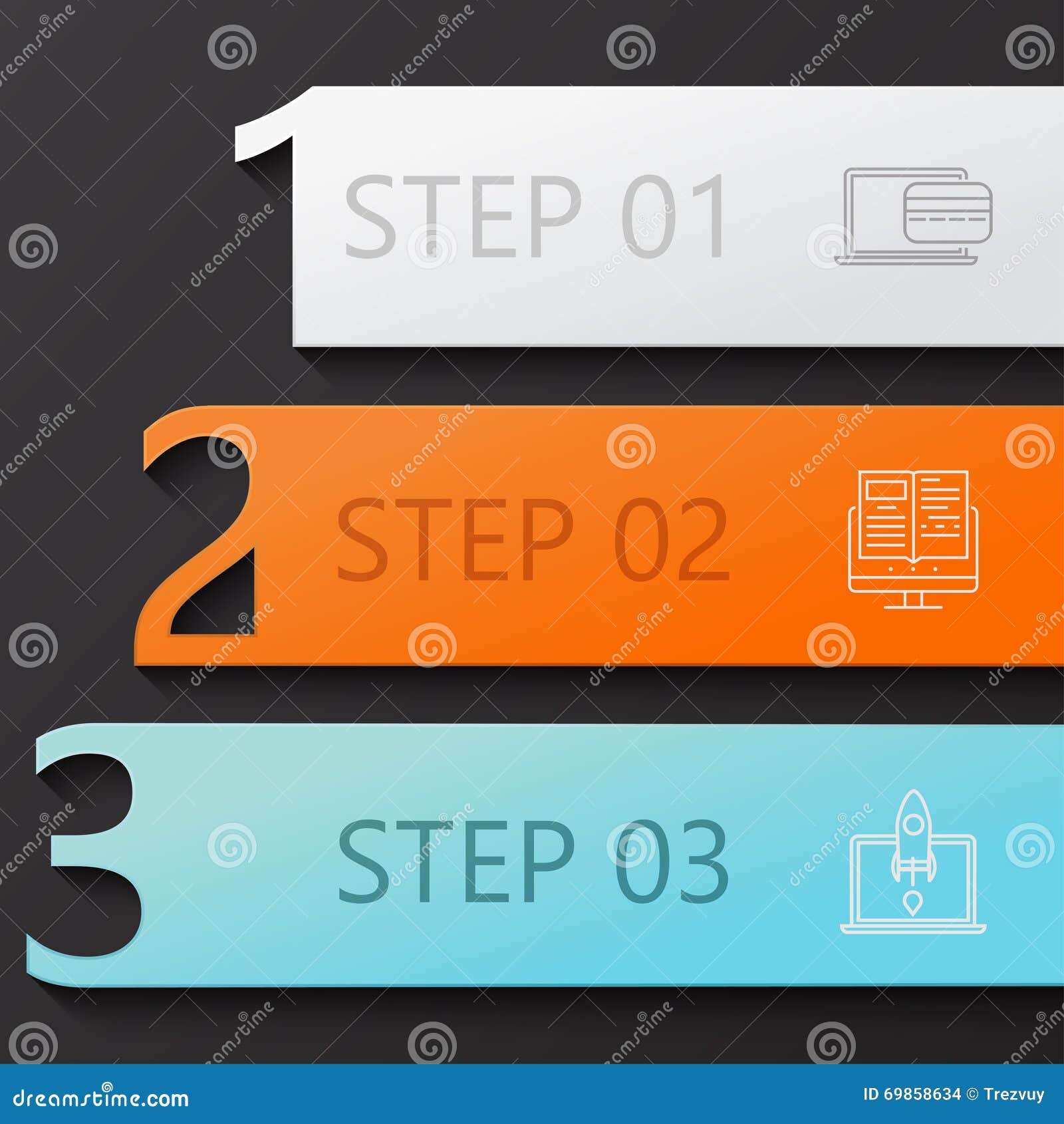 Vector Modern 3 Steps Infographics Stock Vector - Illustration of ...
